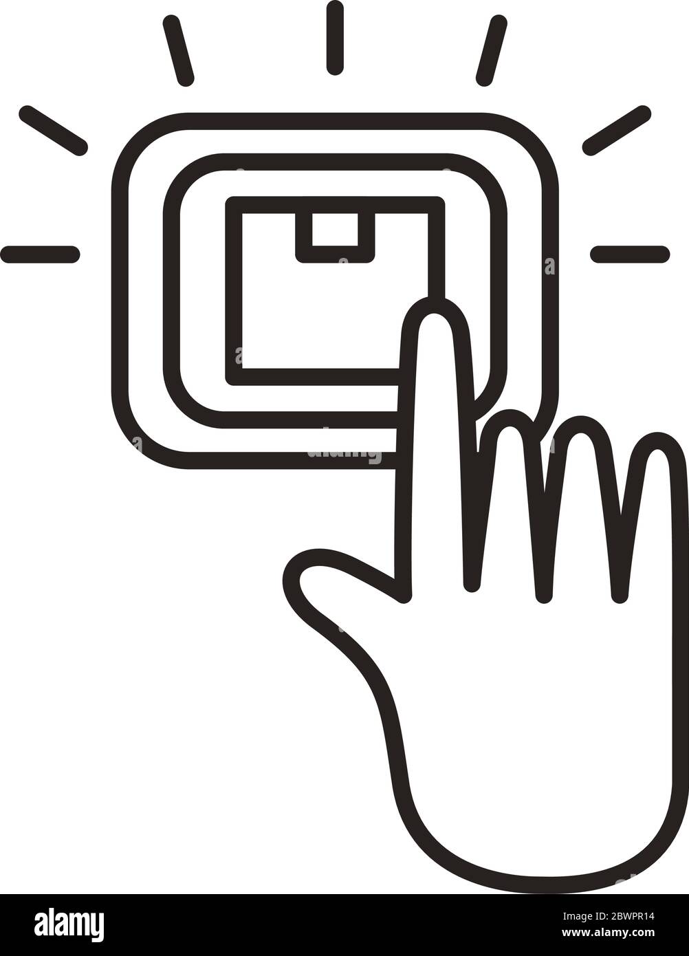 Push button box Stock Vector Images - Alamy