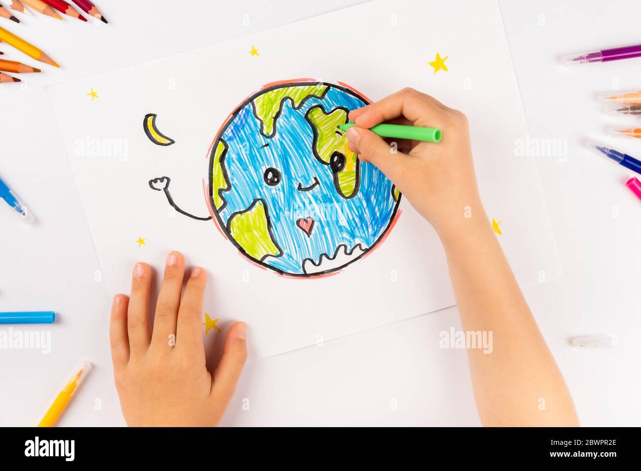 Child drawing map hi-res stock photography and images - Alamy