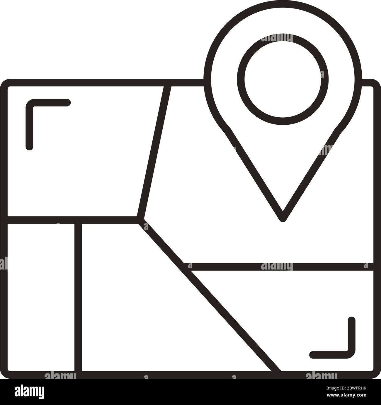 pin pointer location in paper map line style Stock Vector Image & Art ...