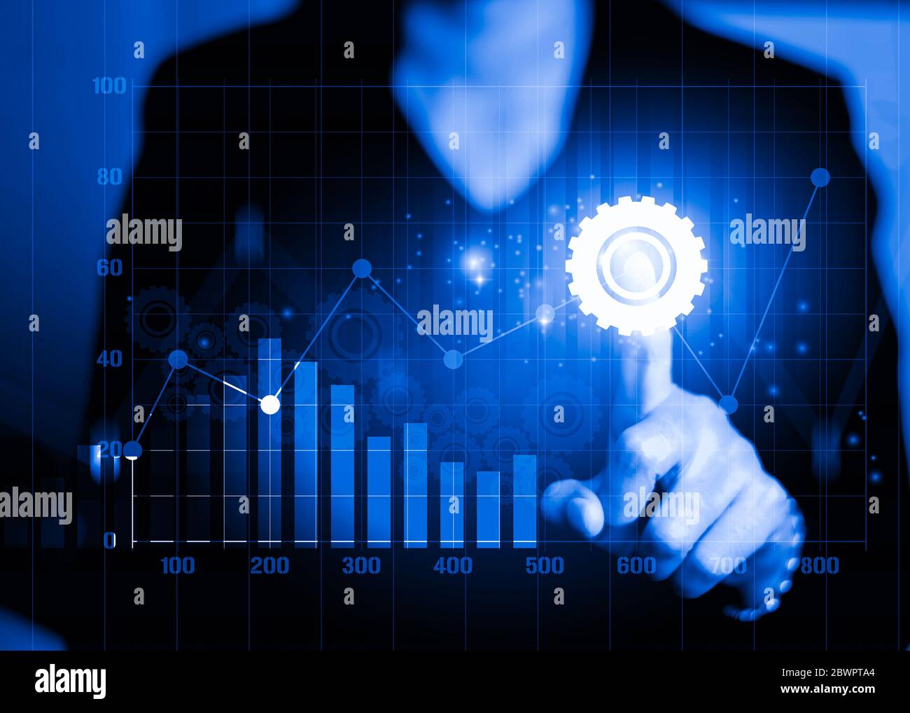 Analyzing business industry with financial data graph. Analysis of ...