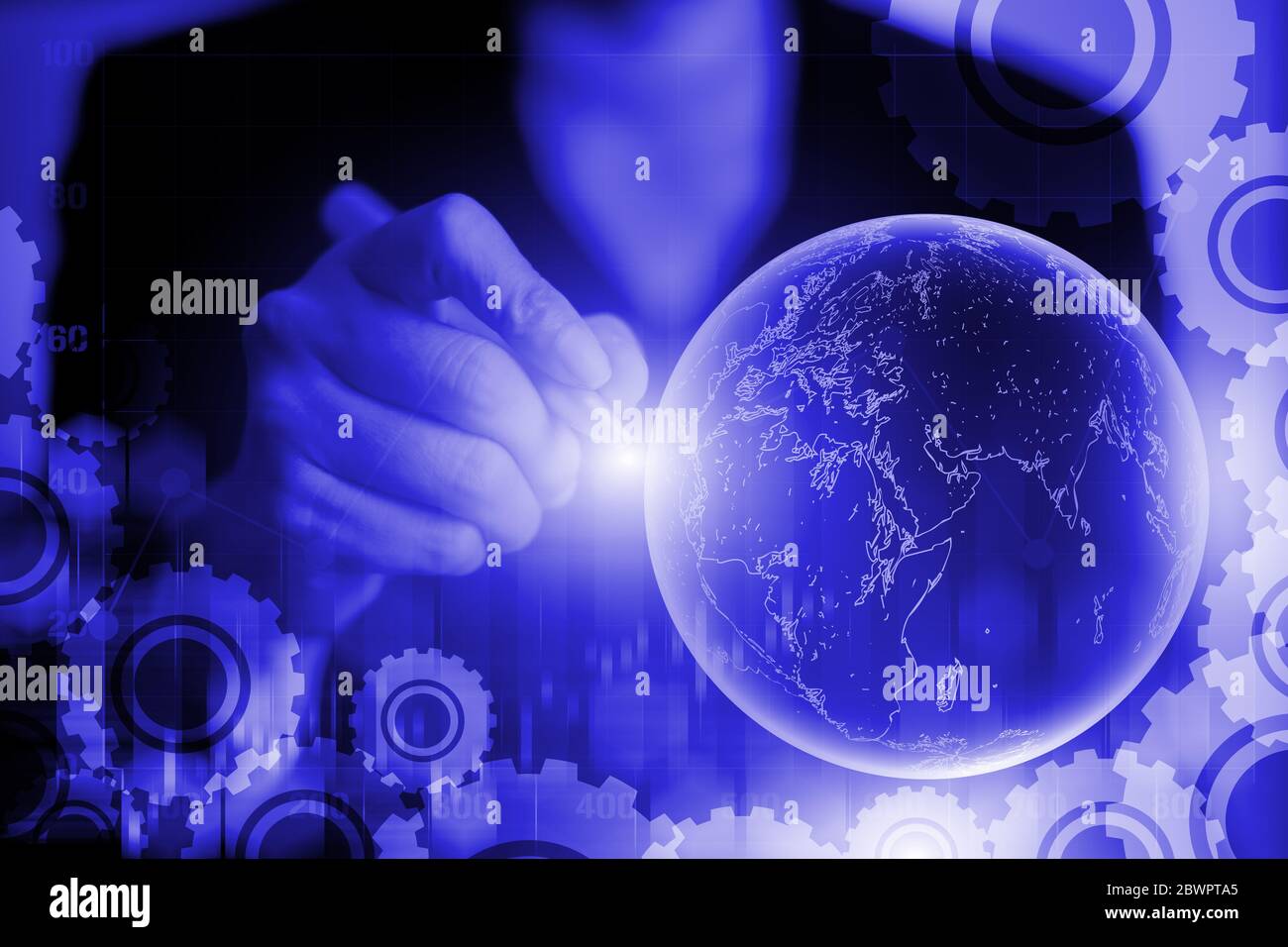 Business analysis of industry numerical data concept. Businesswomen use ...