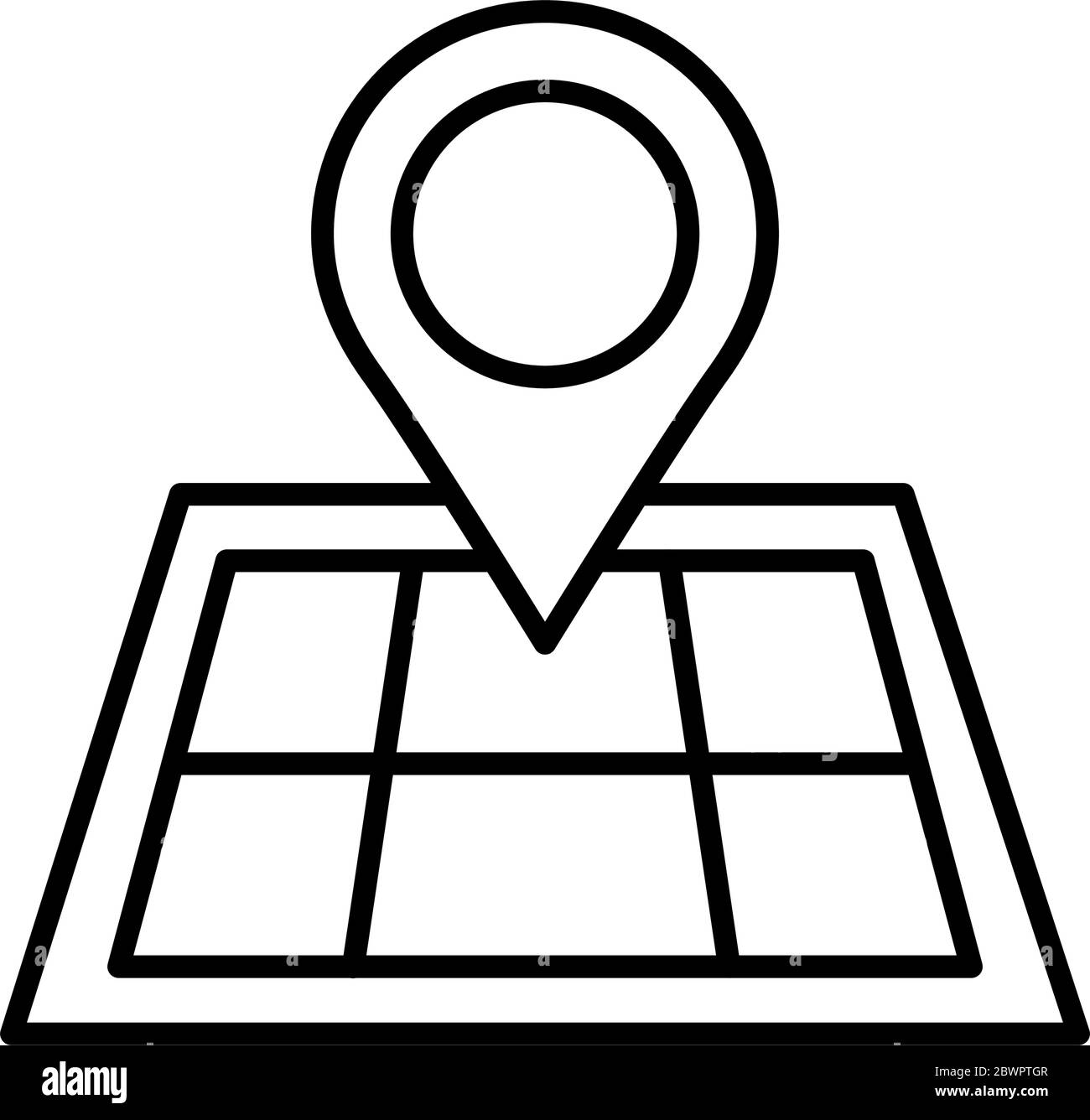 pin pointer location in paper map line style Stock Vector Image & Art ...