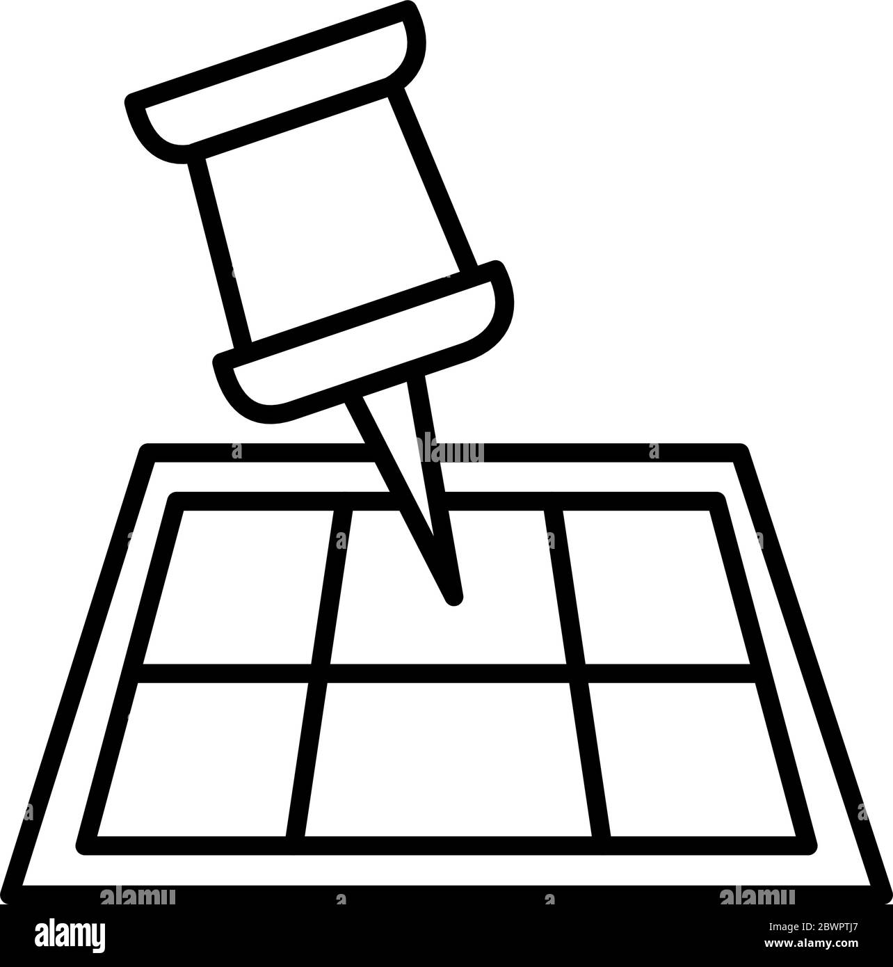 pushpin marker in paper map line style Stock Vector Image & Art - Alamy