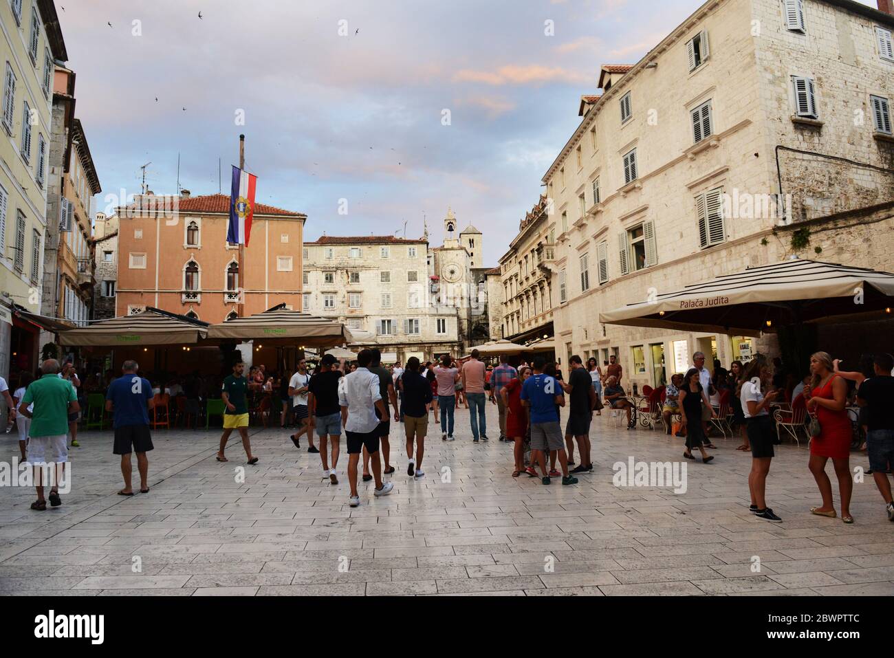 People's Square or Pjaca in the Diocletians Palace in Split, Croatia ...