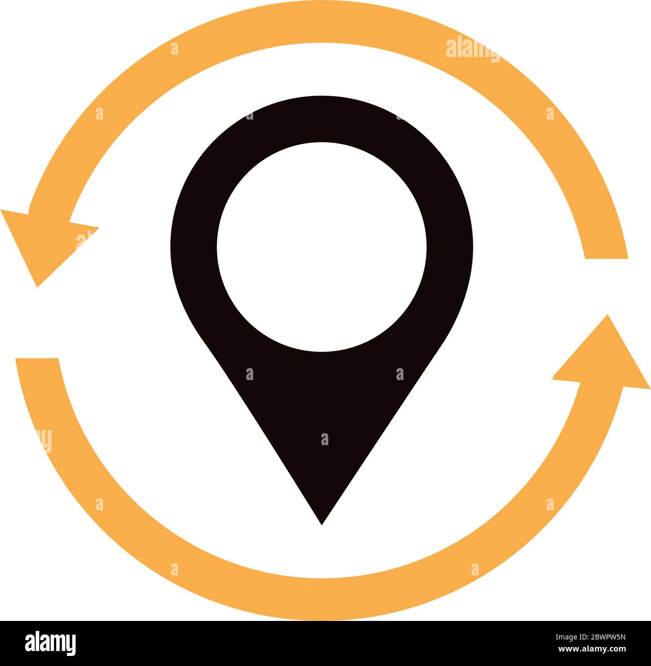 Arrows location pin Cut Out Stock Images & Pictures - Alamy