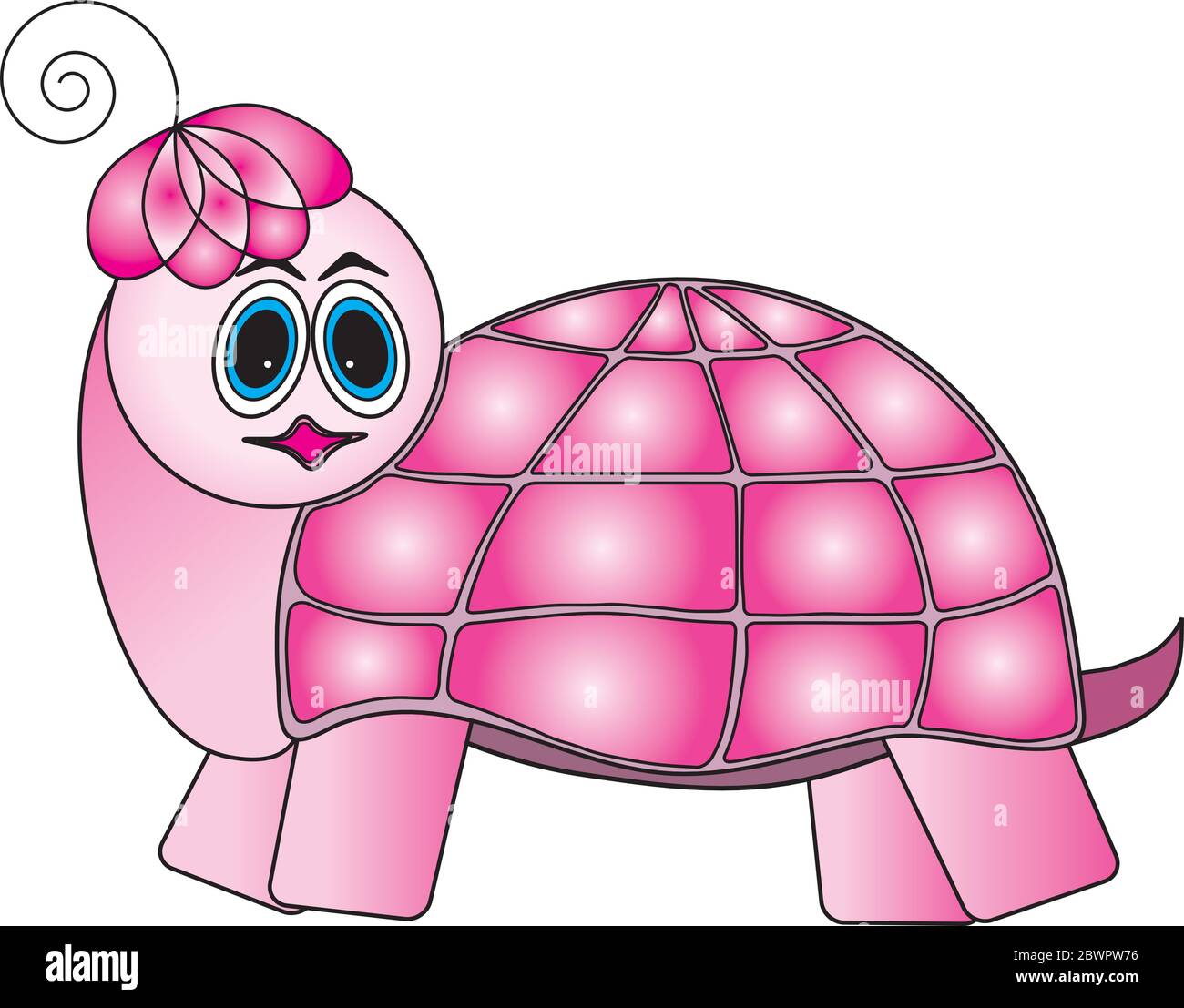 Pink cartoon style tortoise icon, simple vector illustration Stock ...