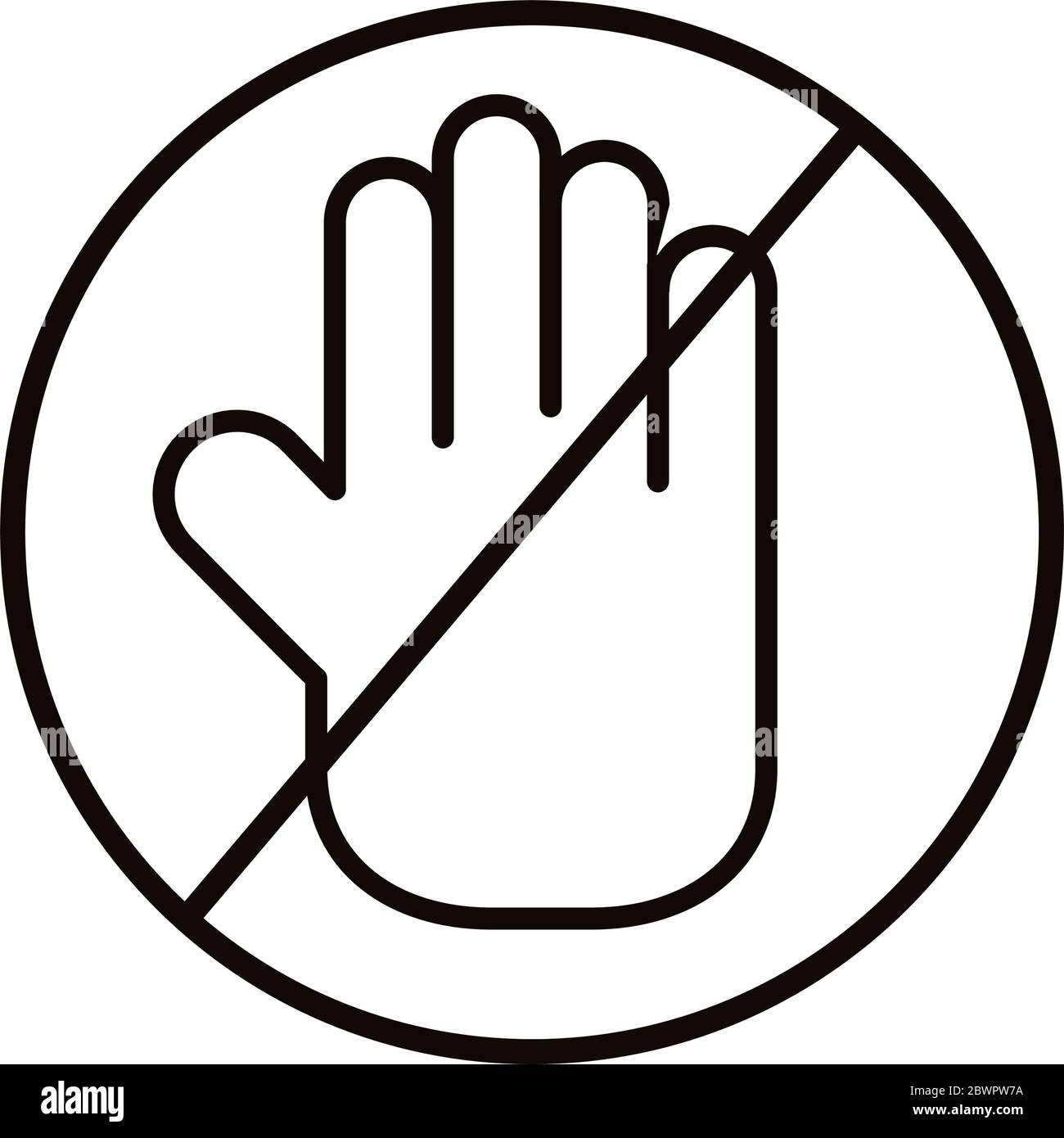 hand stop signal line style Stock Vector Image & Art - Alamy