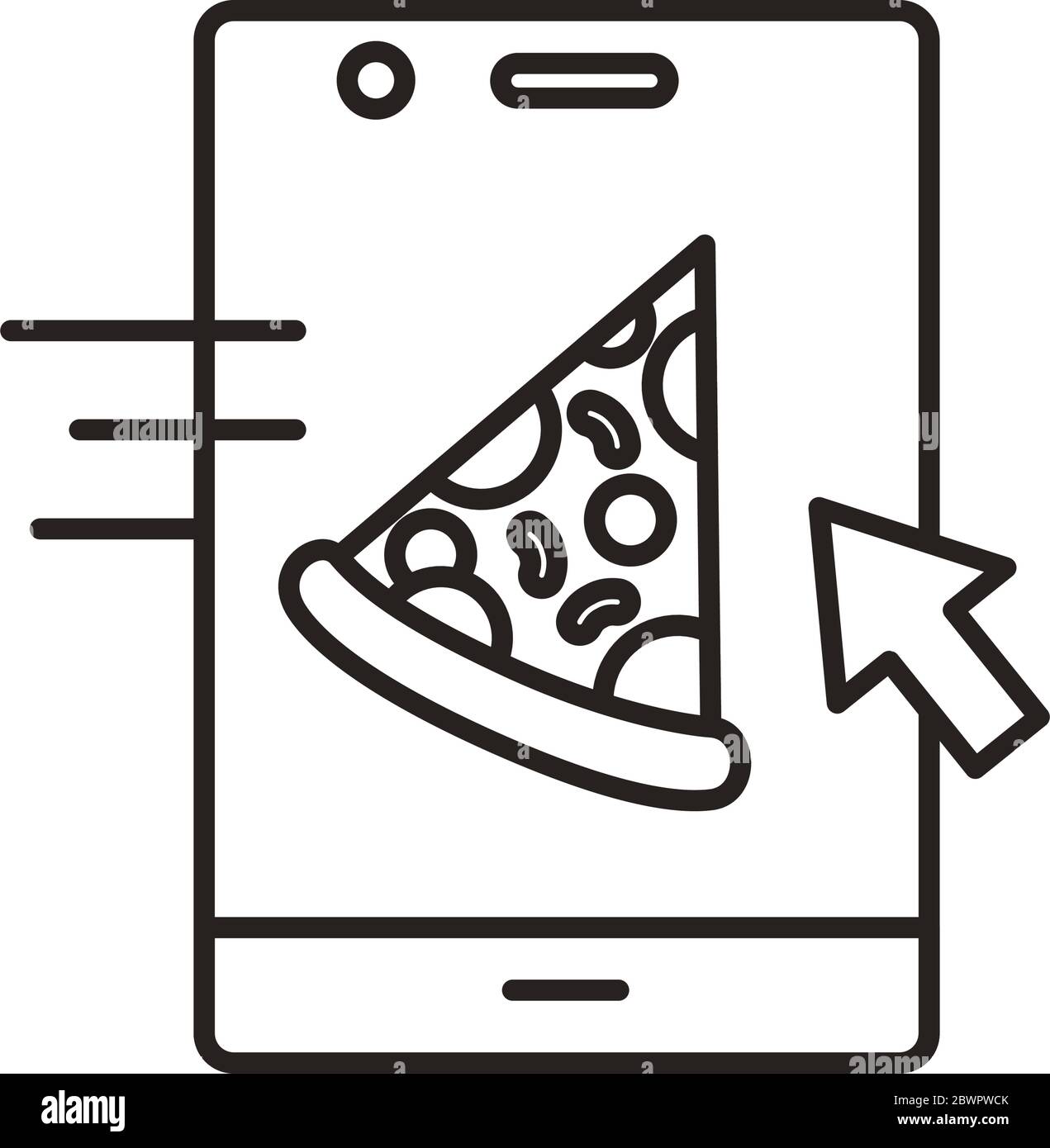 smartphone with pizza delivery app line style icon Stock Vector Image ...