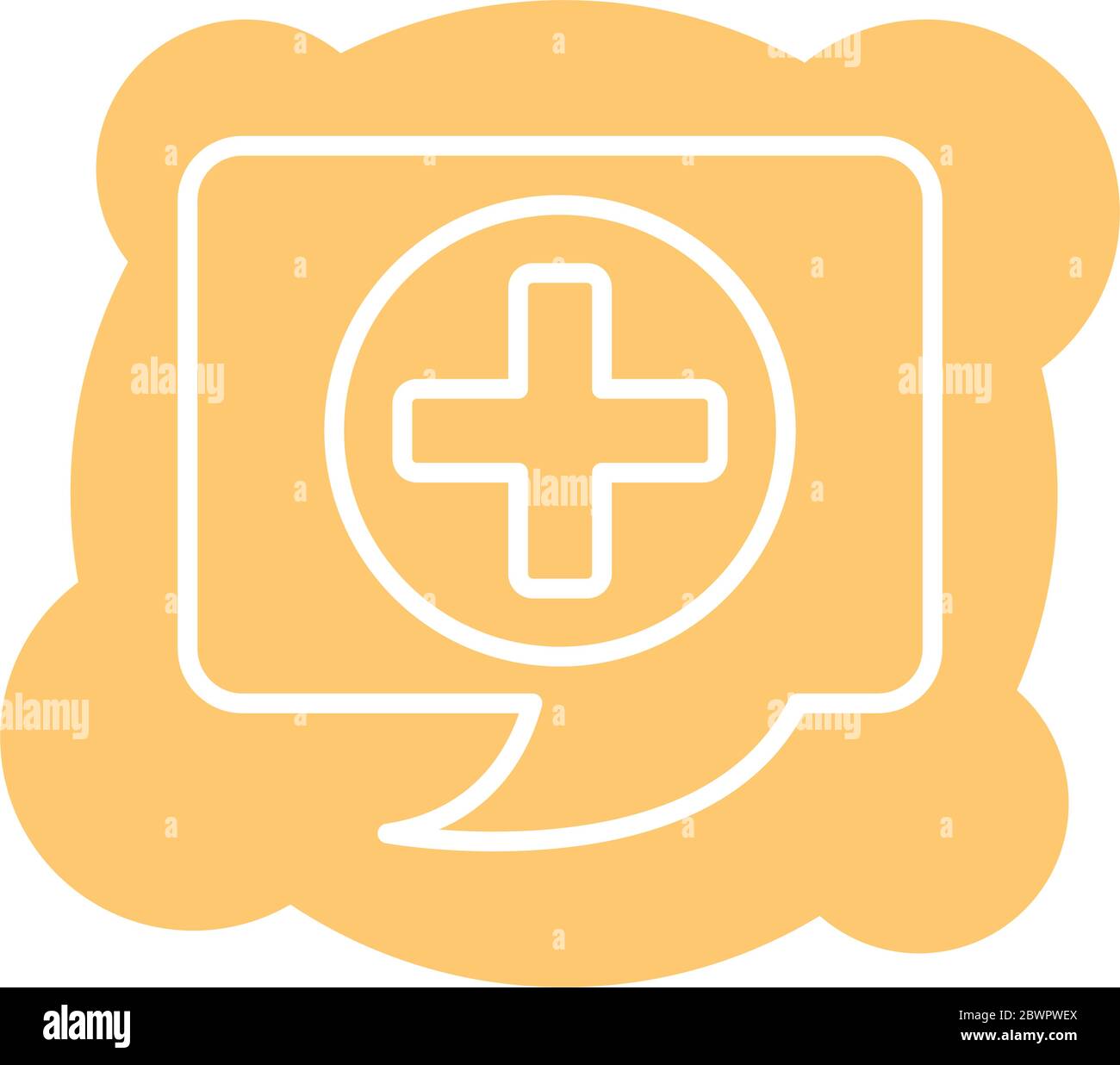 speech bubble with cross medical block style Stock Vector Image & Art ...