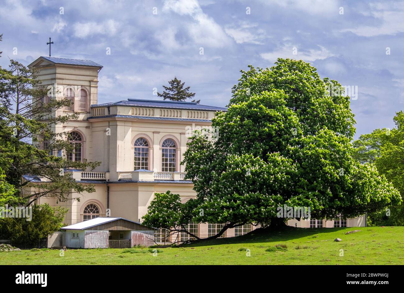Putbus, Germany. 24th May, 2020. The castle church in the park of ...