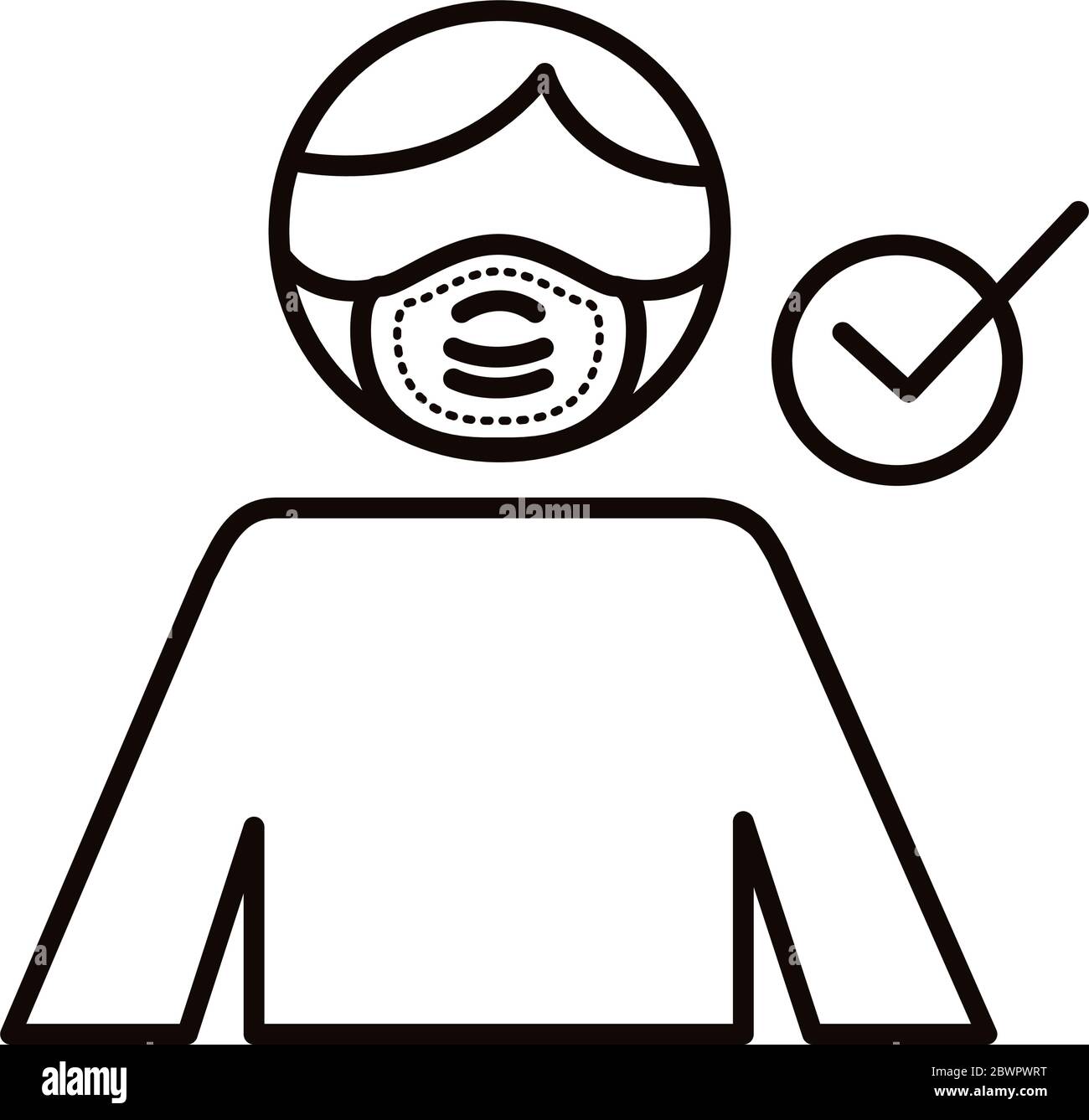 man using face mask line style icon Stock Vector Image & Art - Alamy