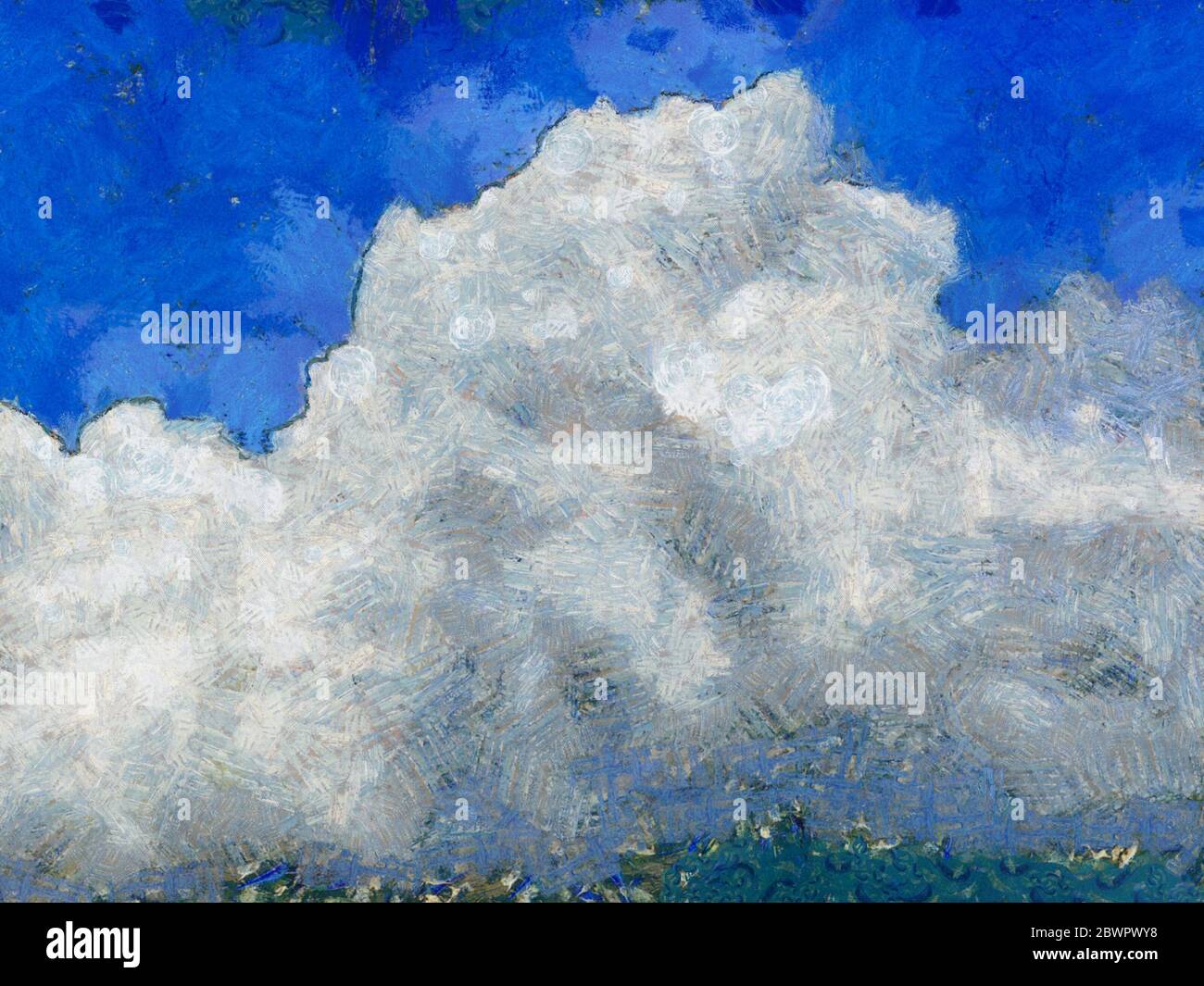 Clouds and sky Illustrations creates an impressionist style of painting ...