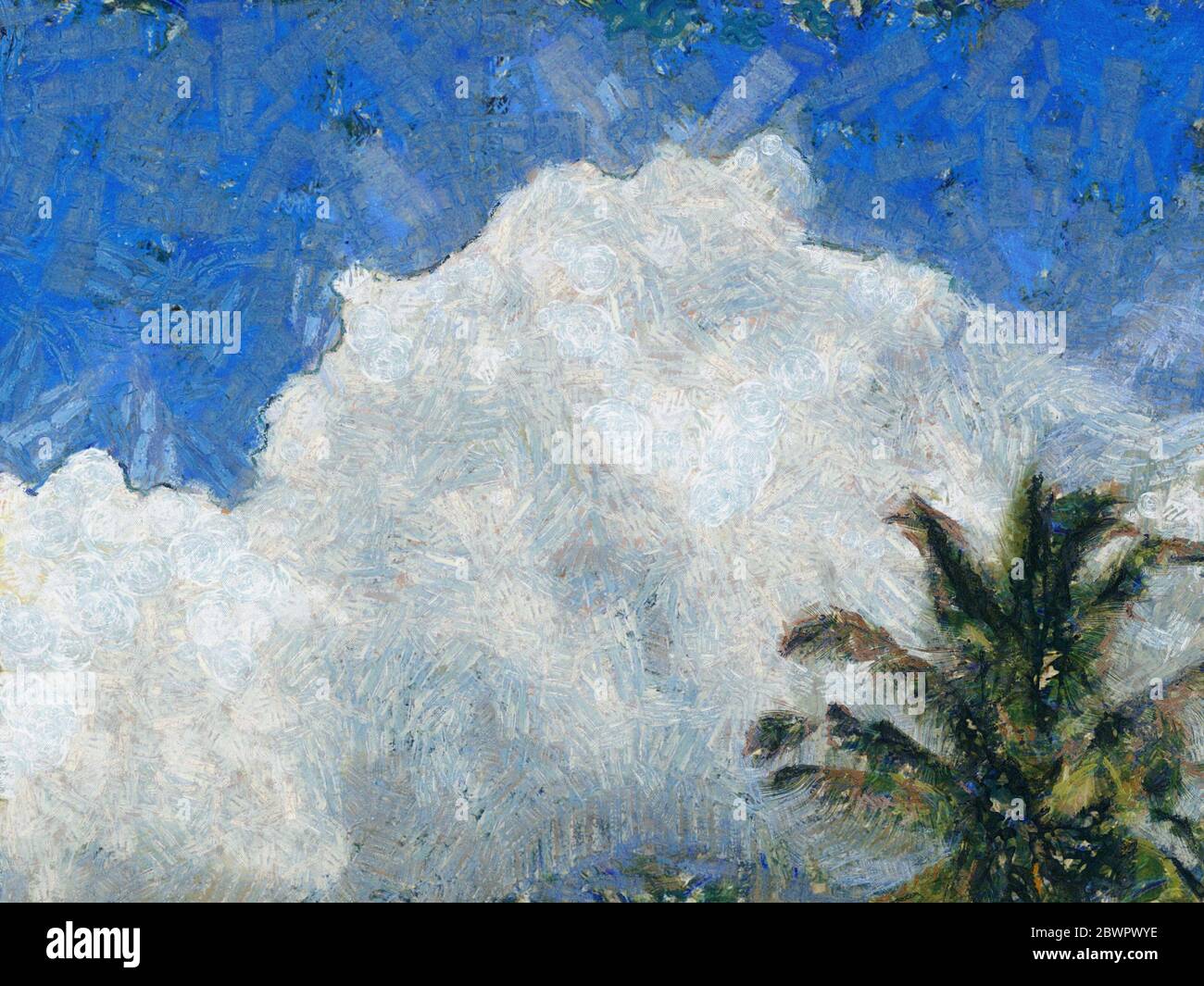 Clouds and sky Illustrations creates an impressionist style of painting ...