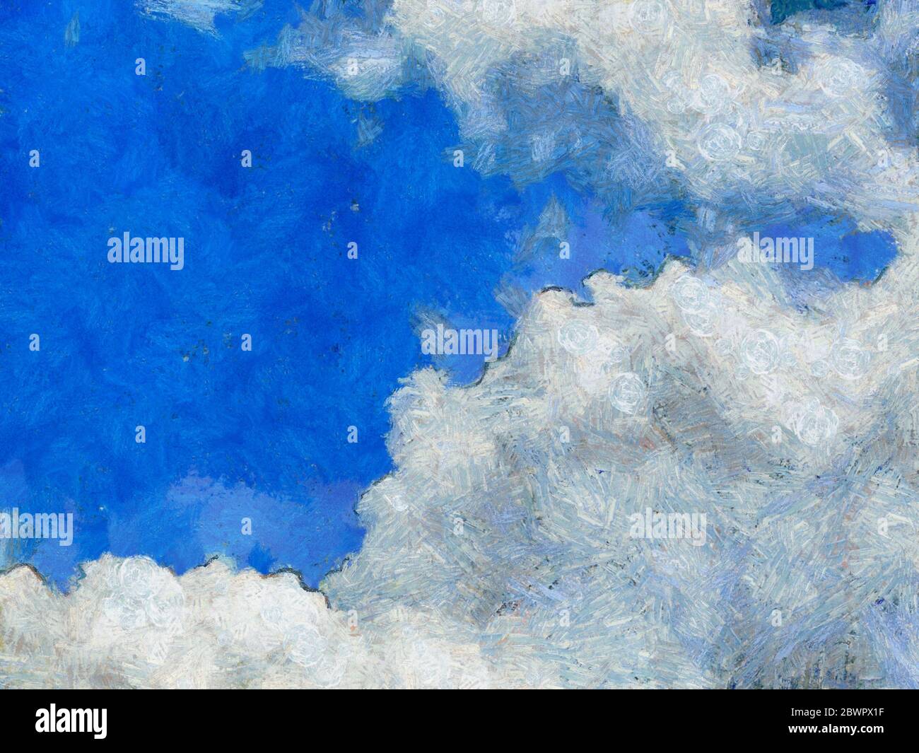 Clouds and sky Illustrations creates an impressionist style of painting ...