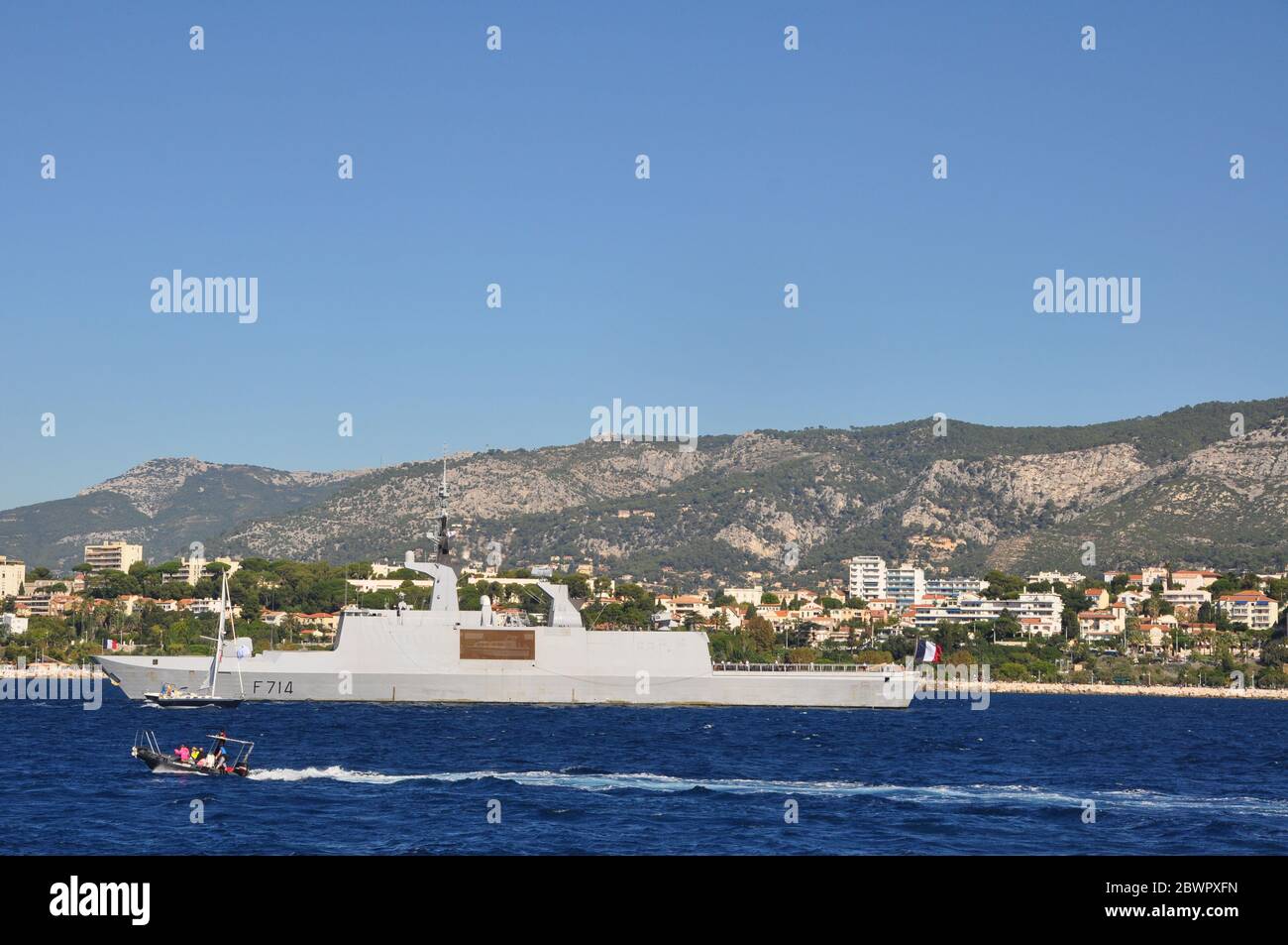 French Guepratte Stealth Frigate during parade of legendary sails in ...