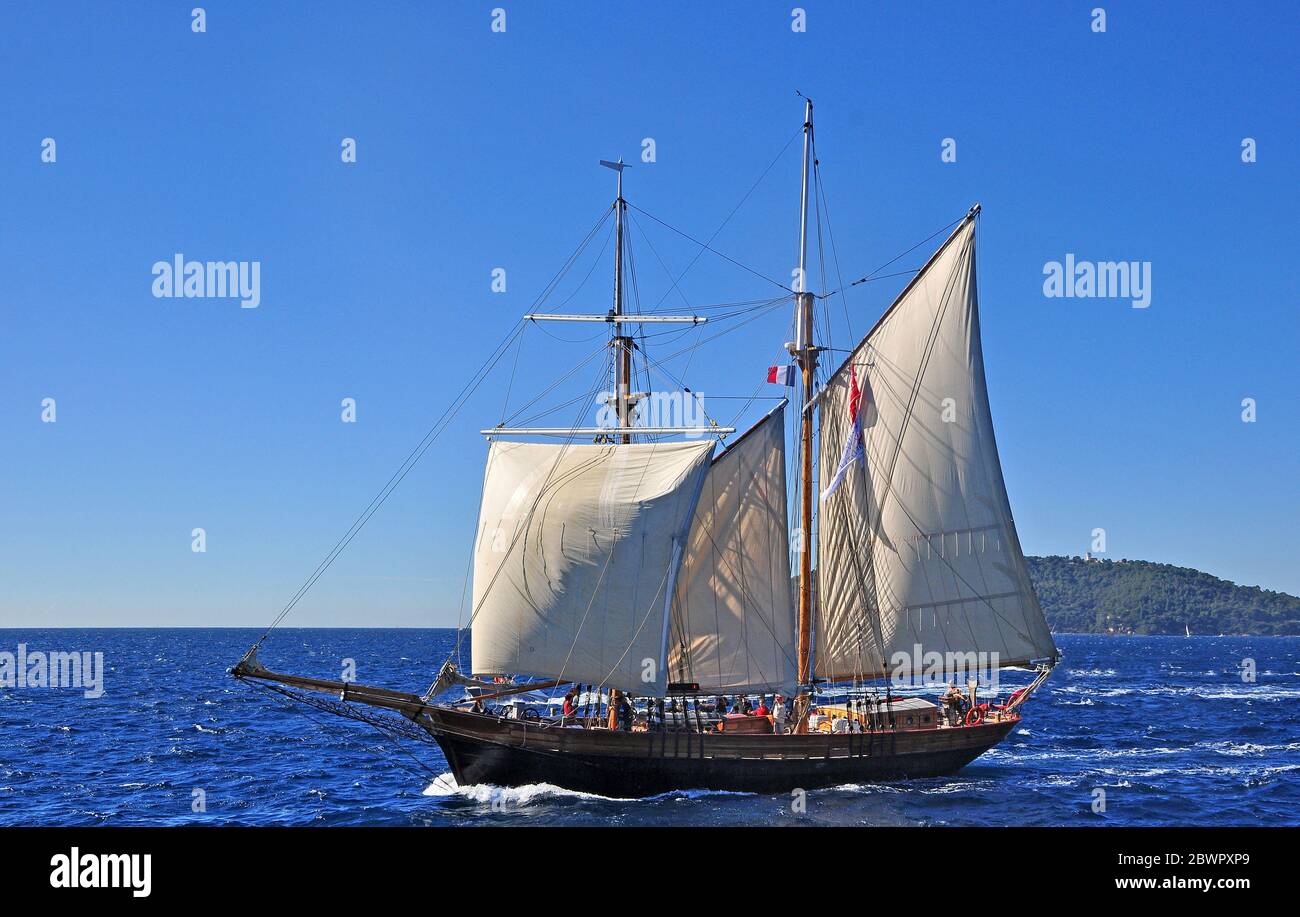 Parade of legendary sails in the harbor of Toulon Stock Photo - Alamy