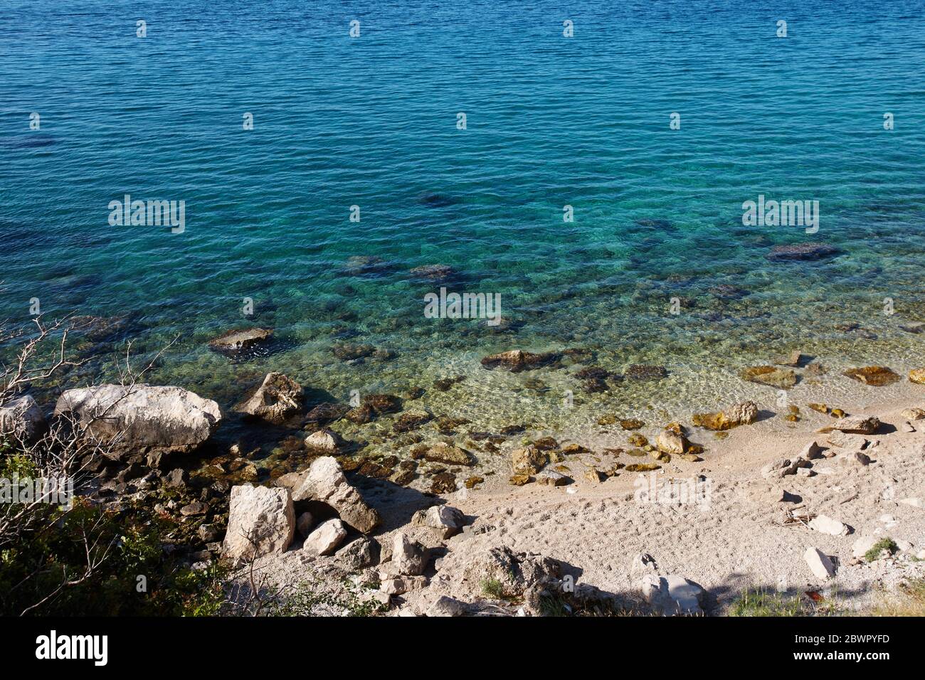 Beautiful Adriatic sea shore with rocks in Croatia Stock Photo - Alamy