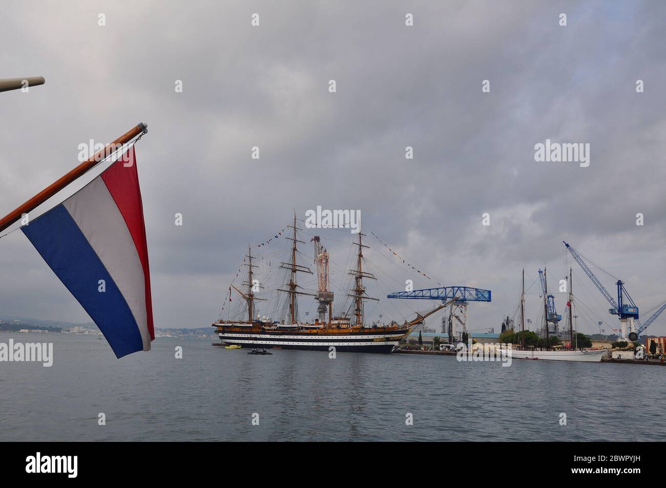 Old Italian Rig Amerigo Vespucci Stock Photo - Alamy