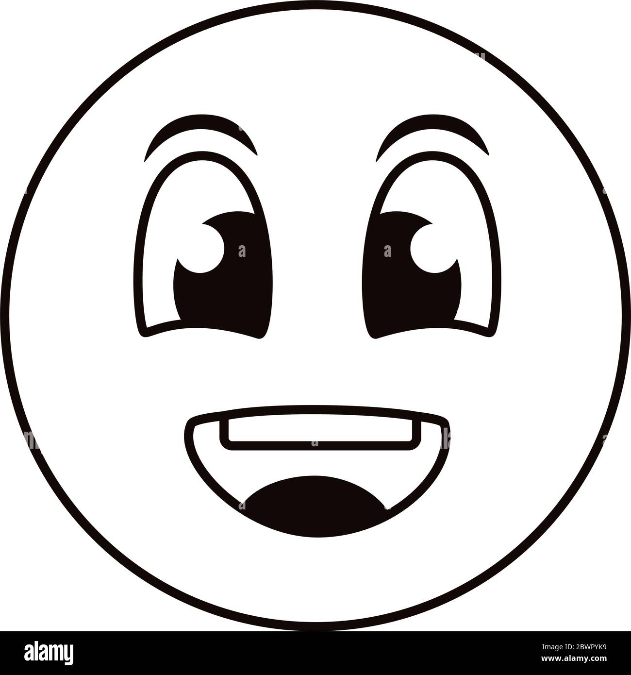 happy emoji face line style icon Stock Vector Image & Art - Alamy