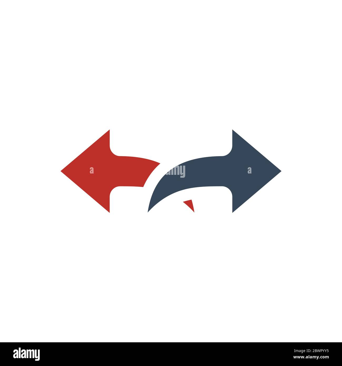 Two Horizontal Parallel Arrows Separating Ways, opposite direction ... Two Horizontal Parallel Arrows Separating Ways, opposite direction ...