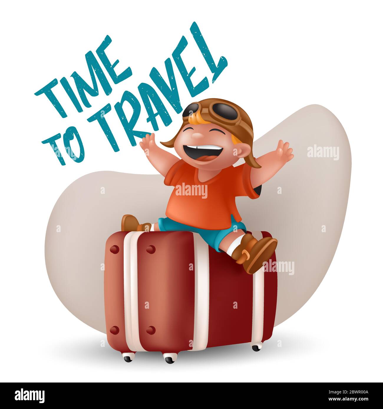 Cartoon boy raising hands hi-res stock photography and images - Alamy