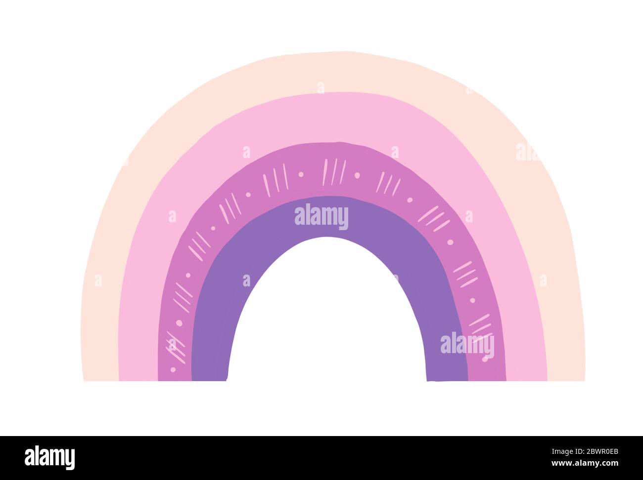 Illustration color cartoon rainbow in gentle pastel colors with ...