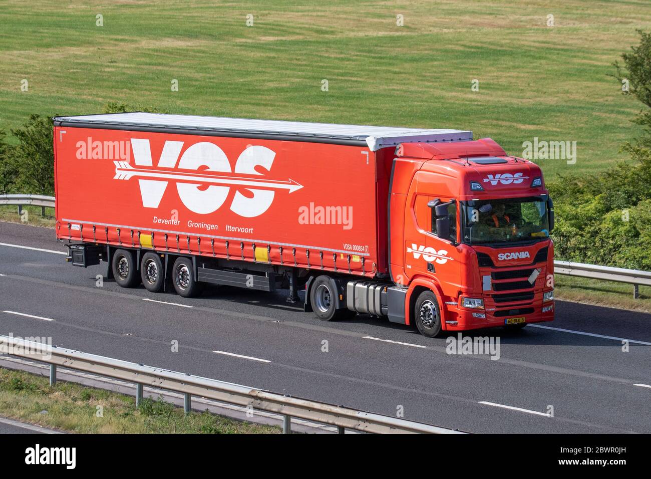 Vos Transport BV; red Haulage Netherlands delivery trucks, lorry ...