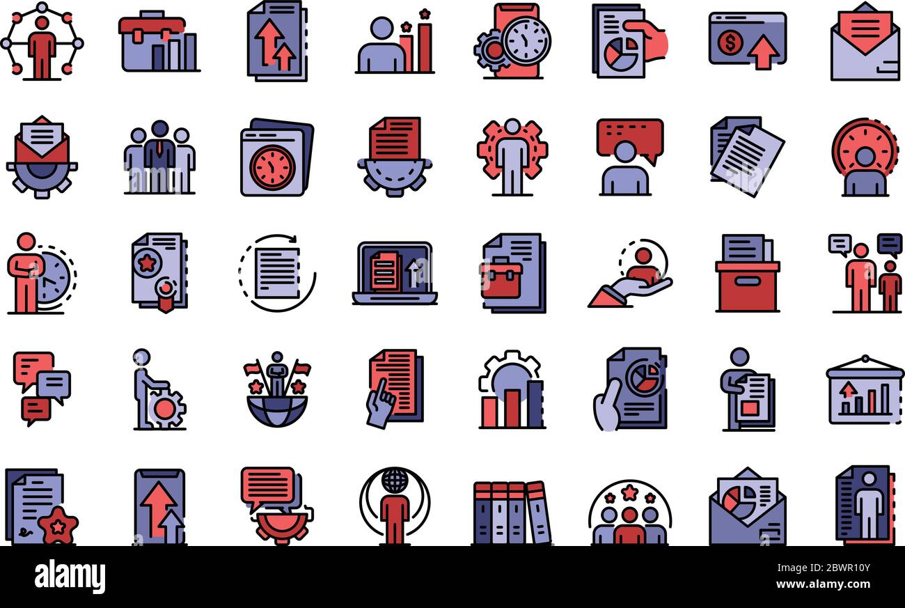 Office manager icons set, outline style Stock Vector Image & Art - Alamy