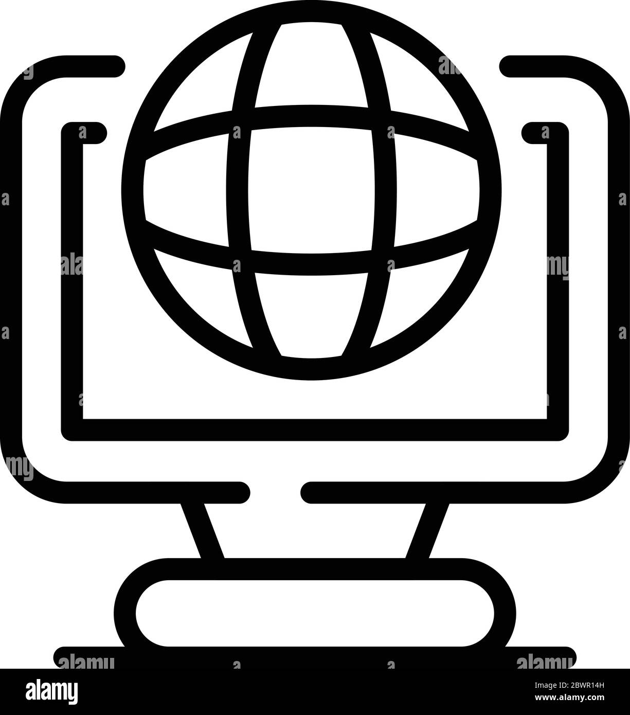 Language translator monitor icon, outline style Stock Vector Image ...