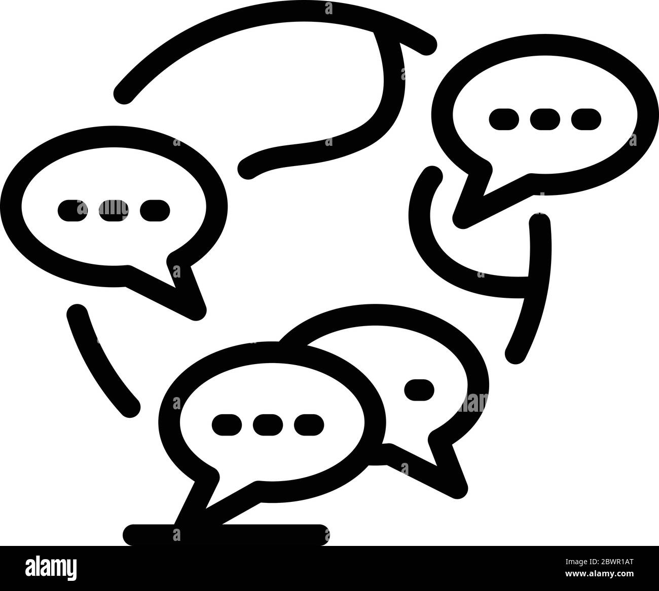 Global international chat icon, outline style Stock Vector Image & Art ...