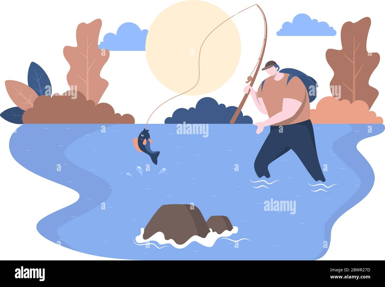 Landing in river Stock Vector Images - Alamy