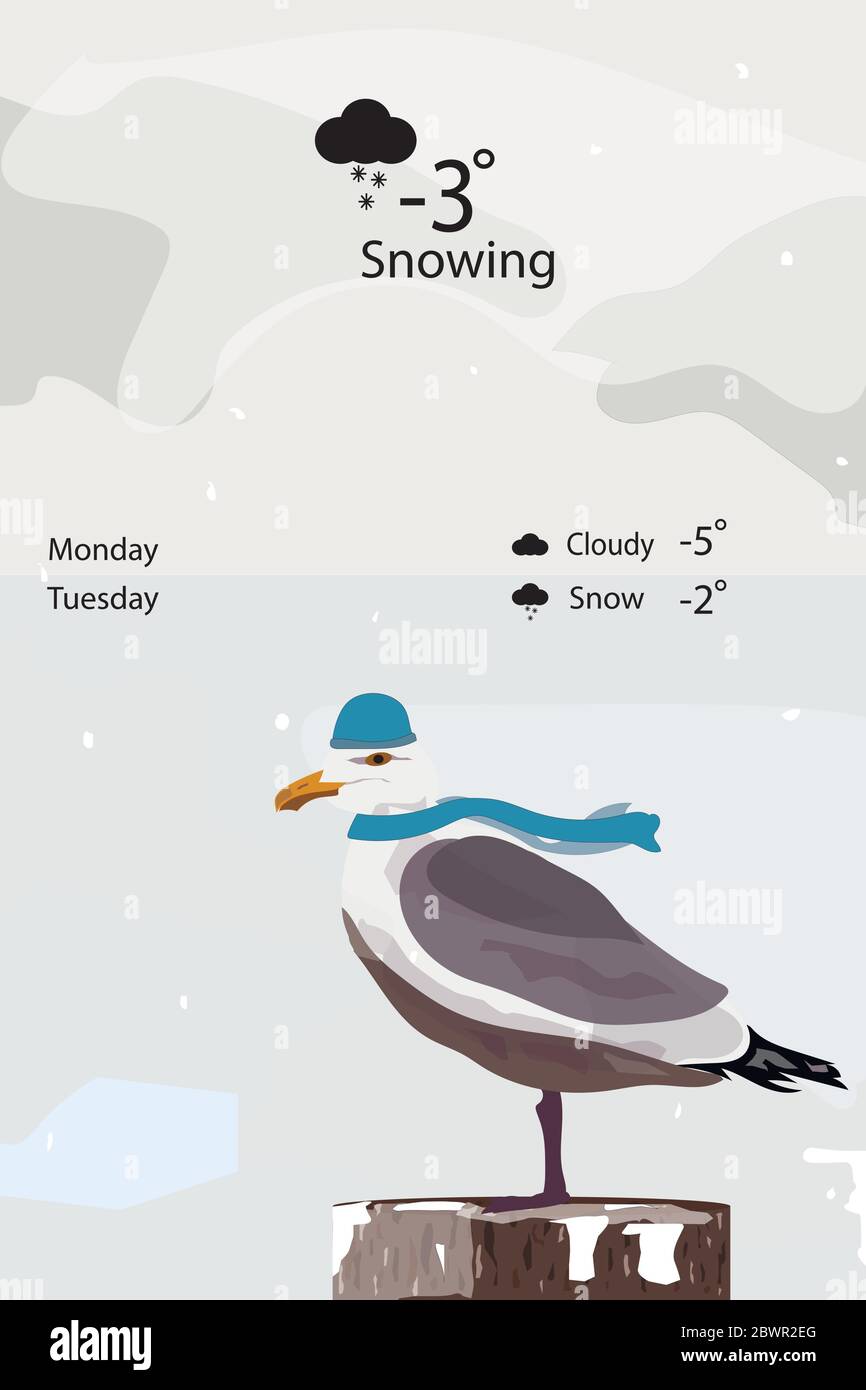 a snow forecast template for mobile app Stock Vector Image & Art - Alamy
