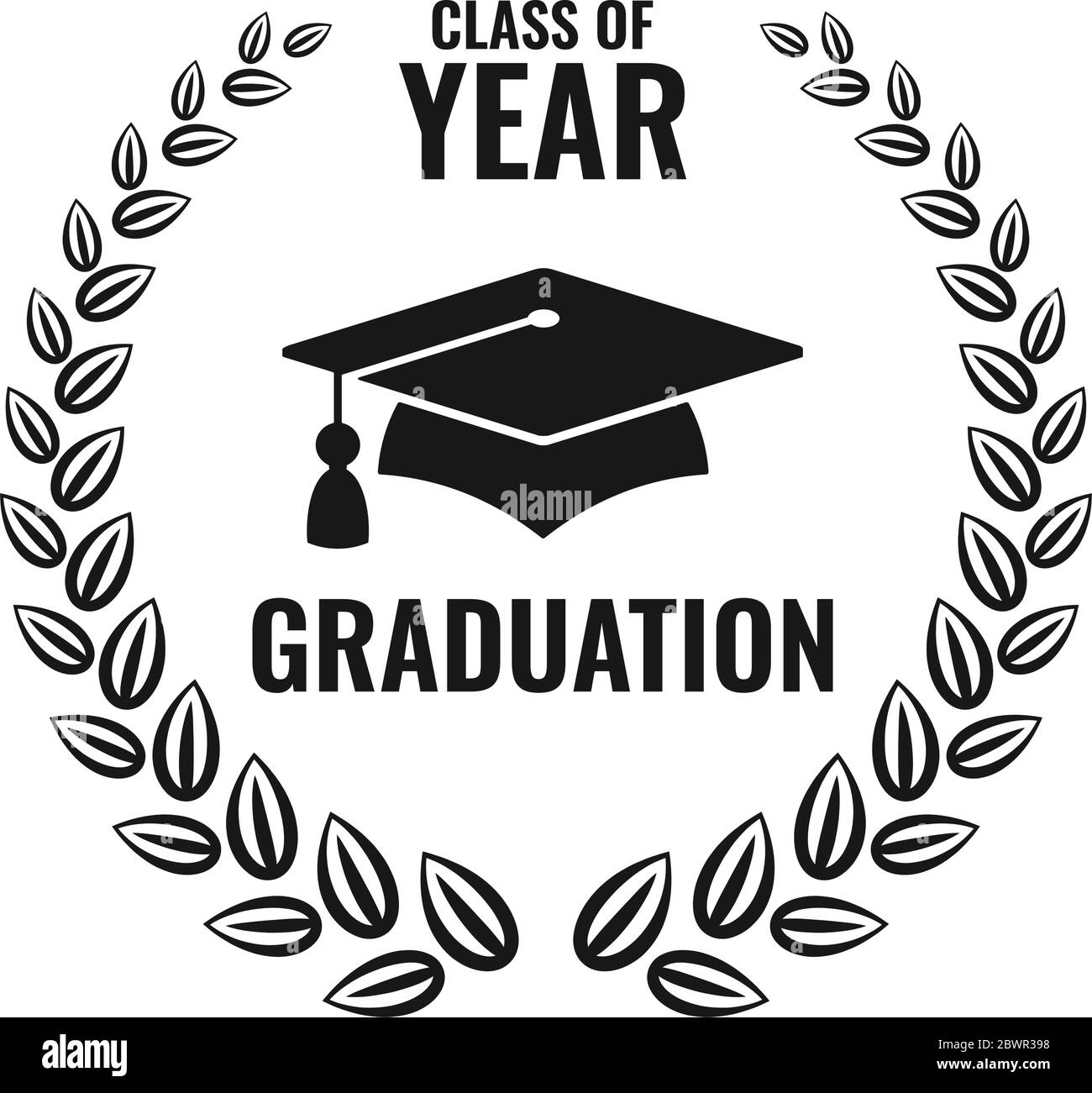 Graduation black logo isolated on white background Stock Vector Image ...