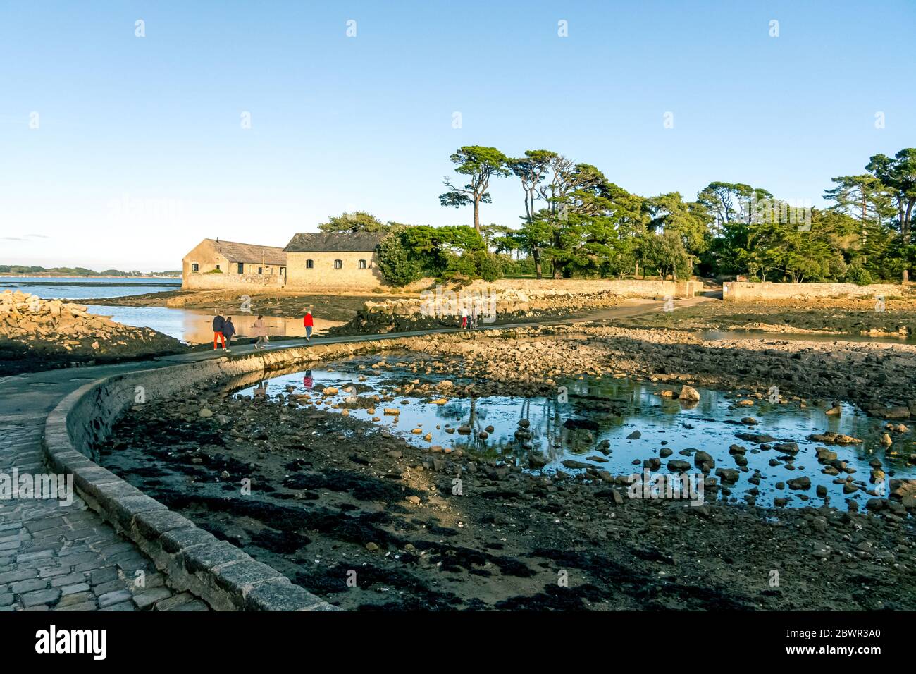 Road access to Bender Island in the Gulf of Morbihan. France Stock ...