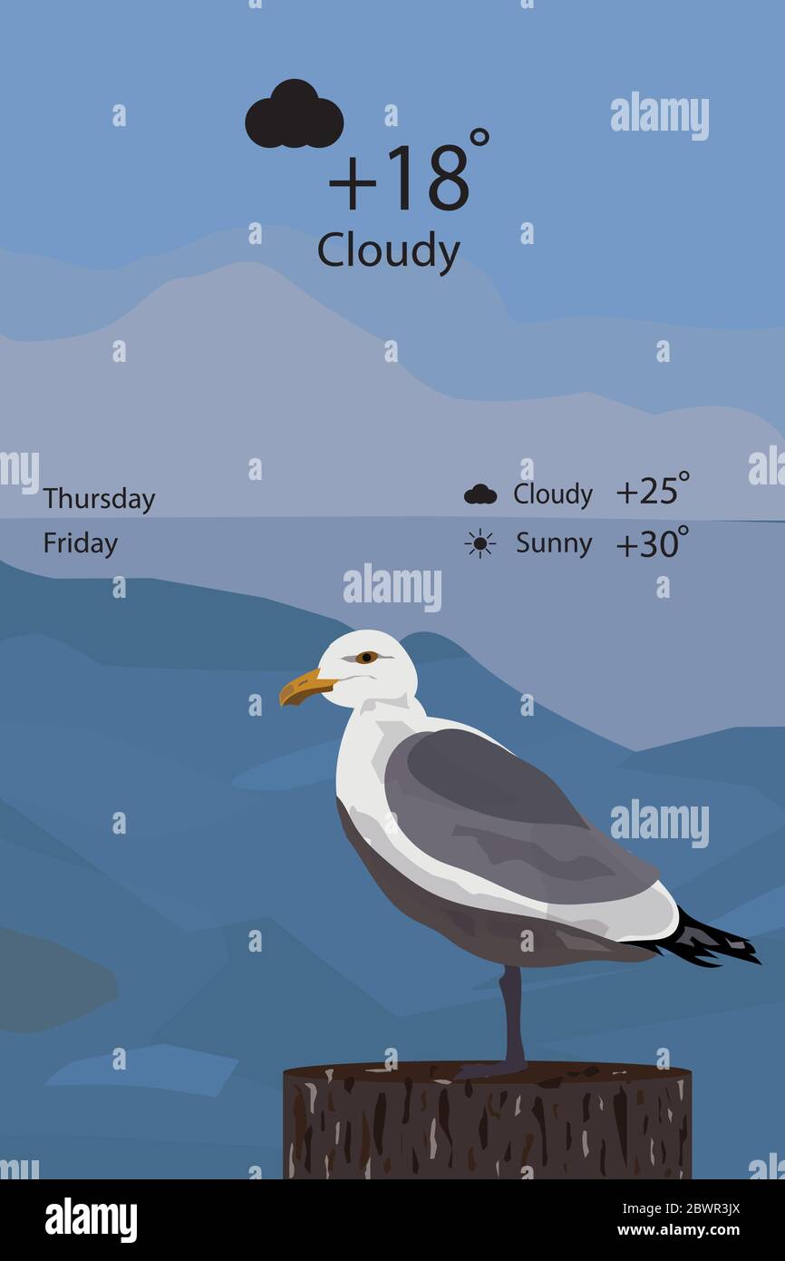 a cloud weather forecast template for mobile Stock Vector Image & Art ...