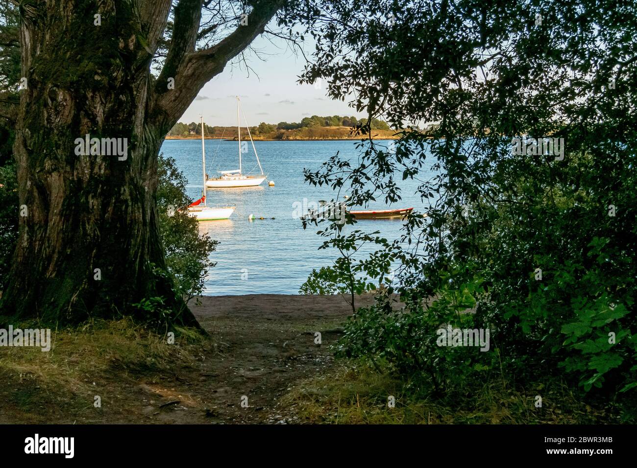Boats on Bender Island in the Gulf of Morbihan. France Stock Photo - Alamy