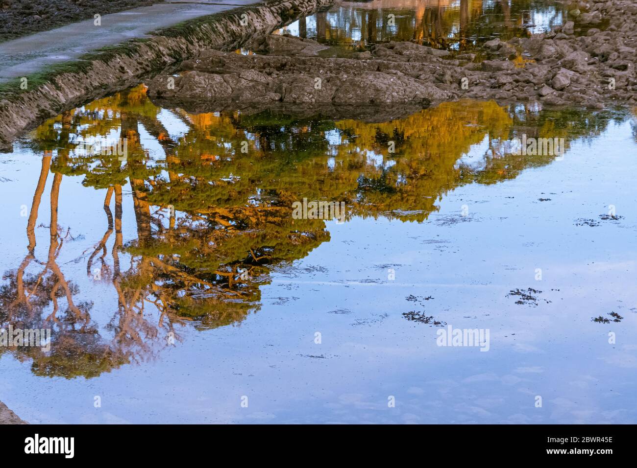 Road access to Bender Island in the Gulf of Morbihan. France Stock ...