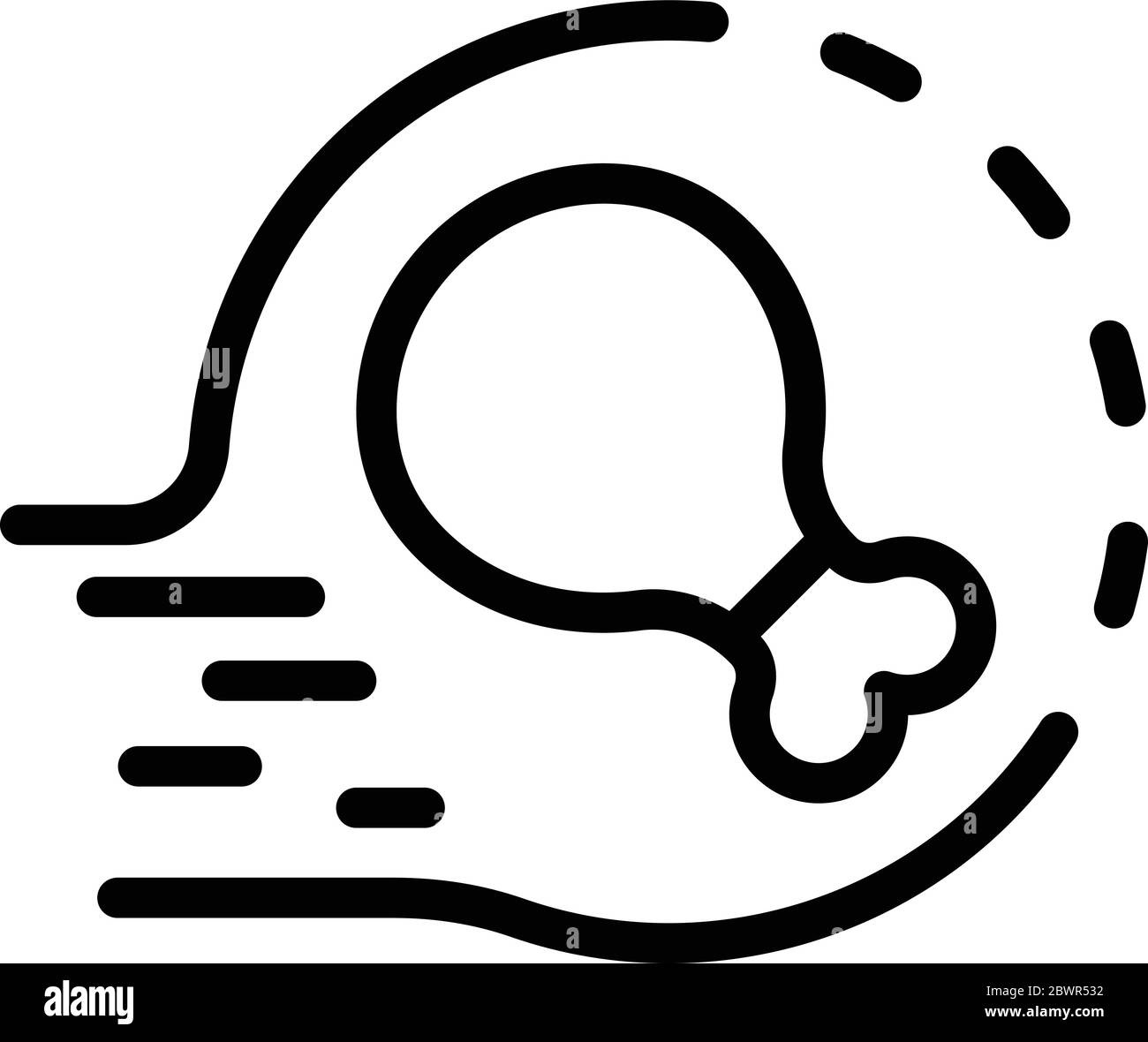 Chicken leg delivery icon, outline style Stock Vector Image & Art - Alamy