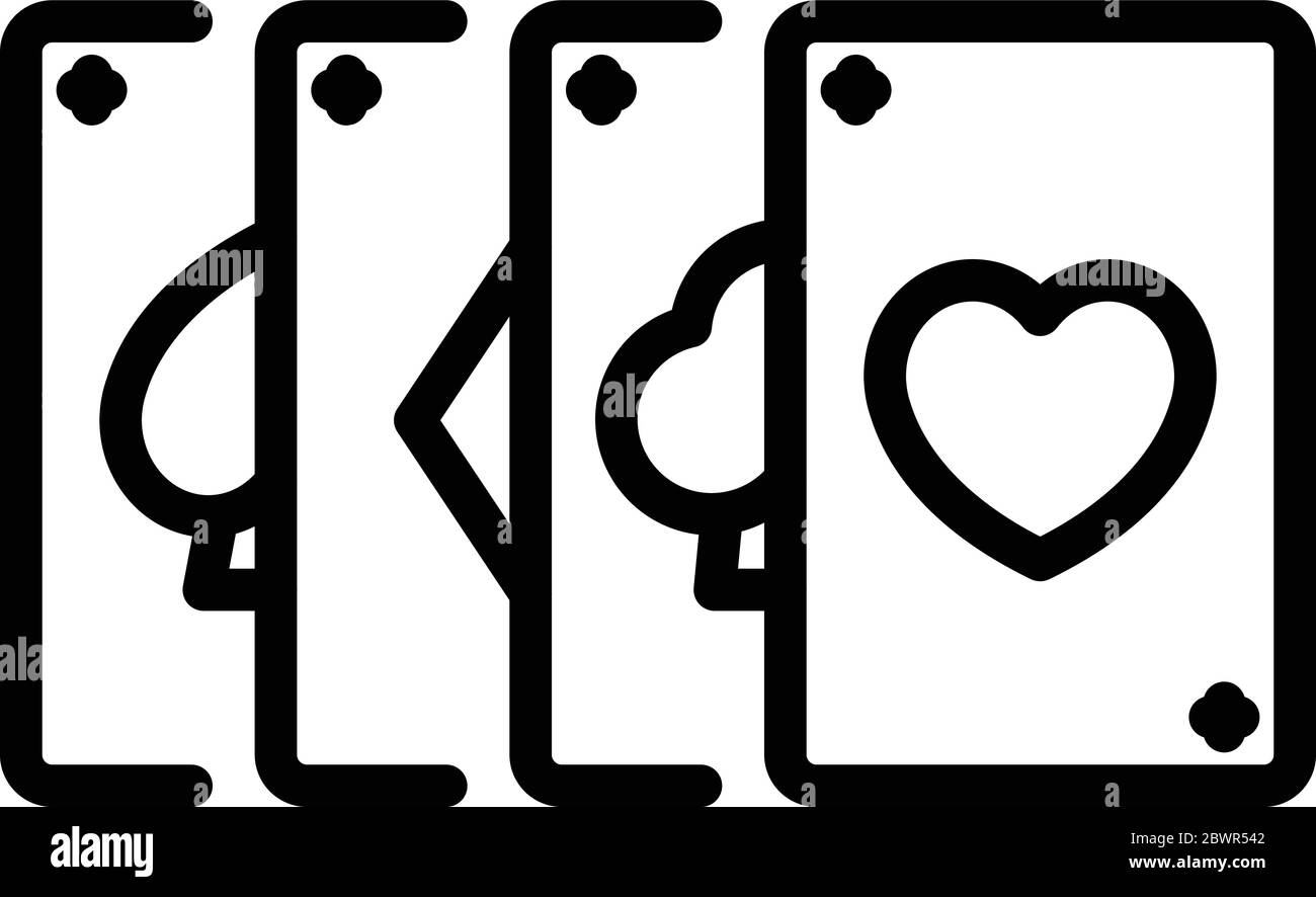 Playing cards icon, outline style Stock Vector Image & Art - Alamy