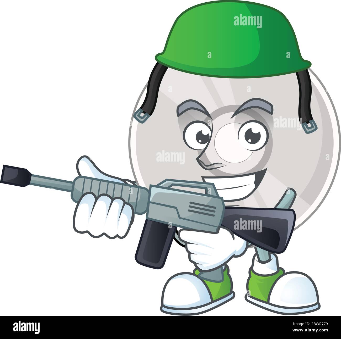 A mascot design picture of compact disk as a dedicated Army using ...