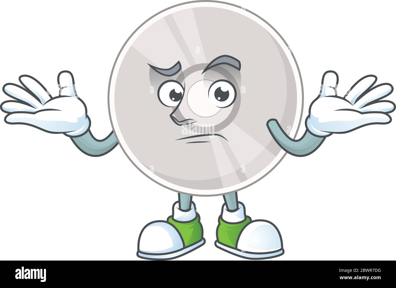 A cartoon image of compact disk in smirking face Stock Vector Image ...