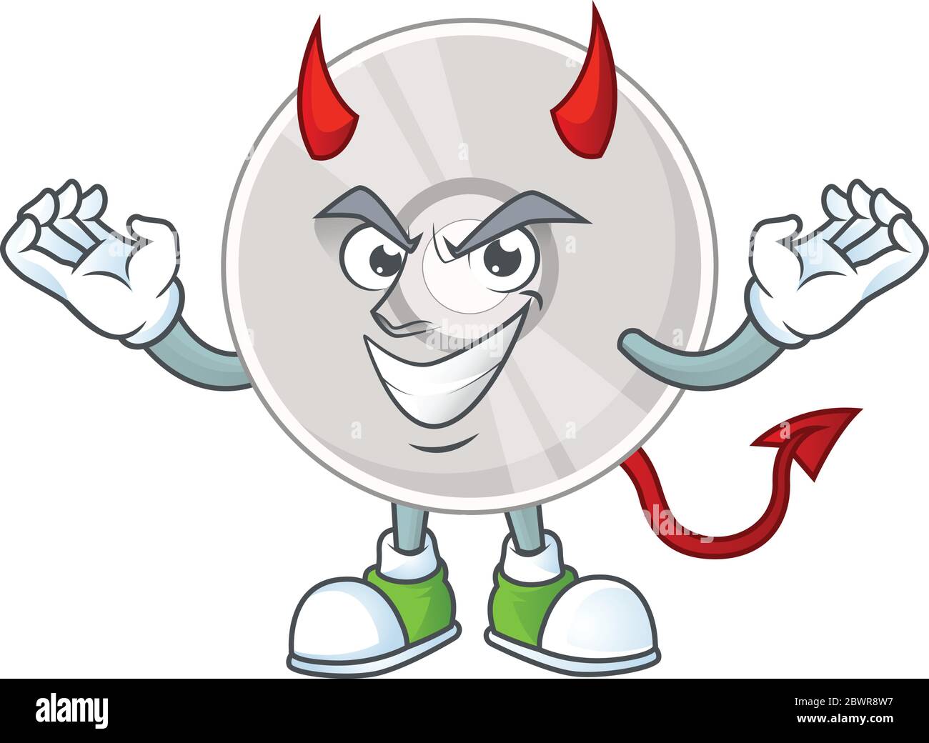 A cartoon image of compact disk as a devil character Stock Vector Image ...