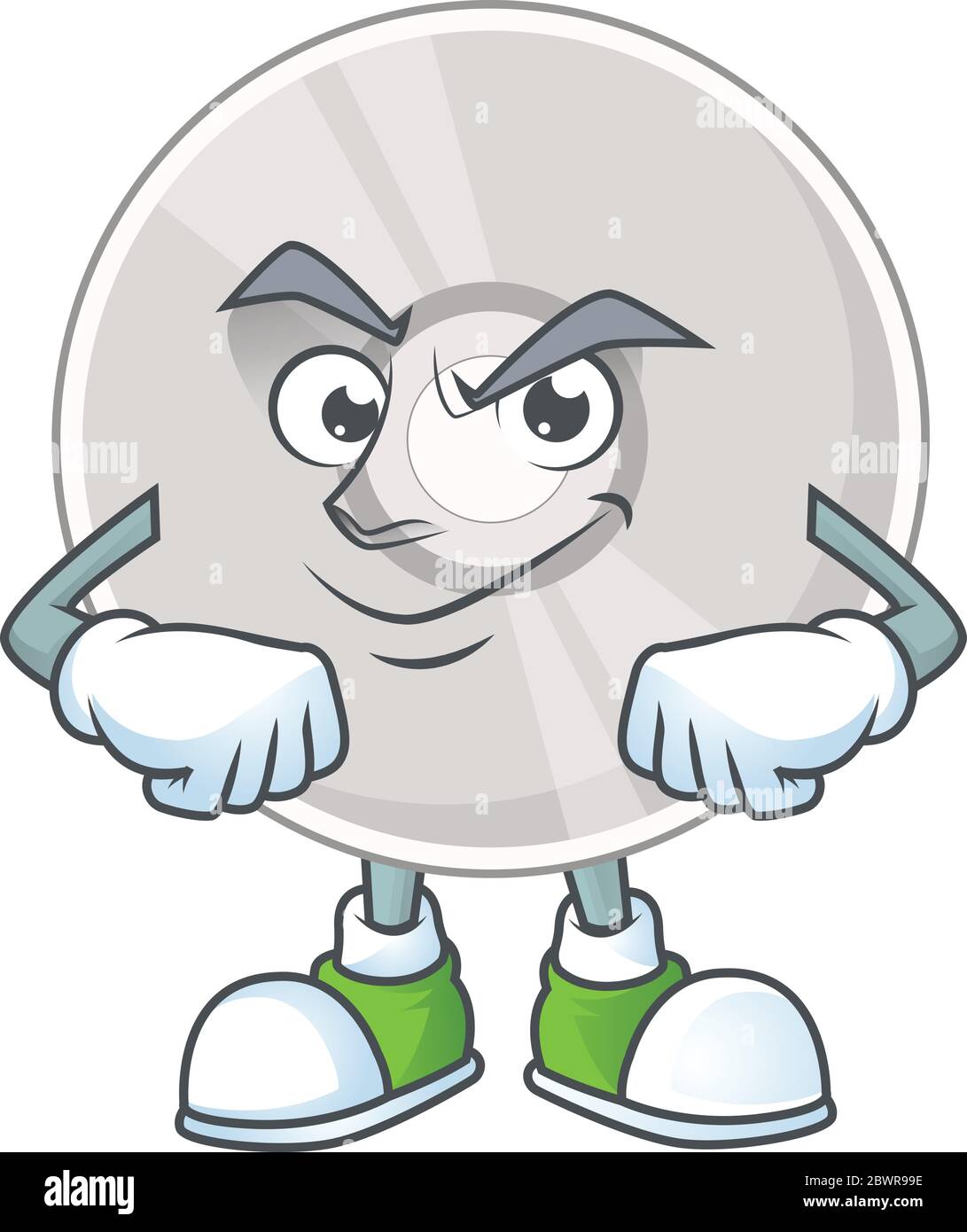 Compact disk cartoon character design with sneaky face Stock Vector ...