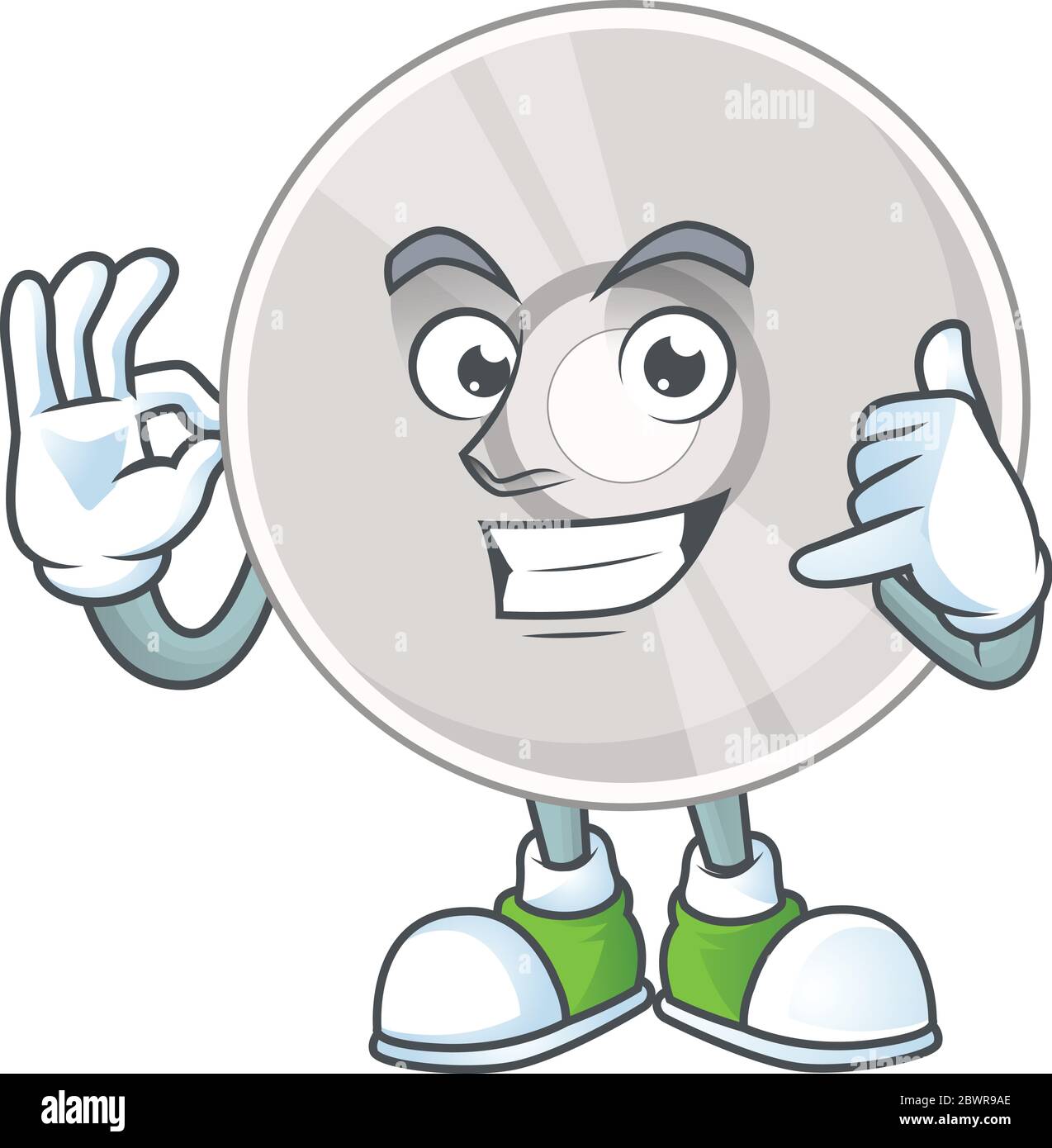 cartoon picture of compact disk make a call gesture Stock Vector Image ...