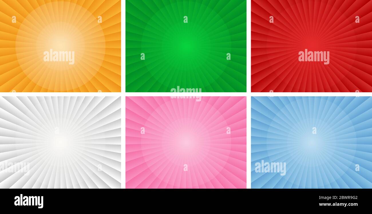 Collection of colorful abstract sunbeams gradient rays background ...