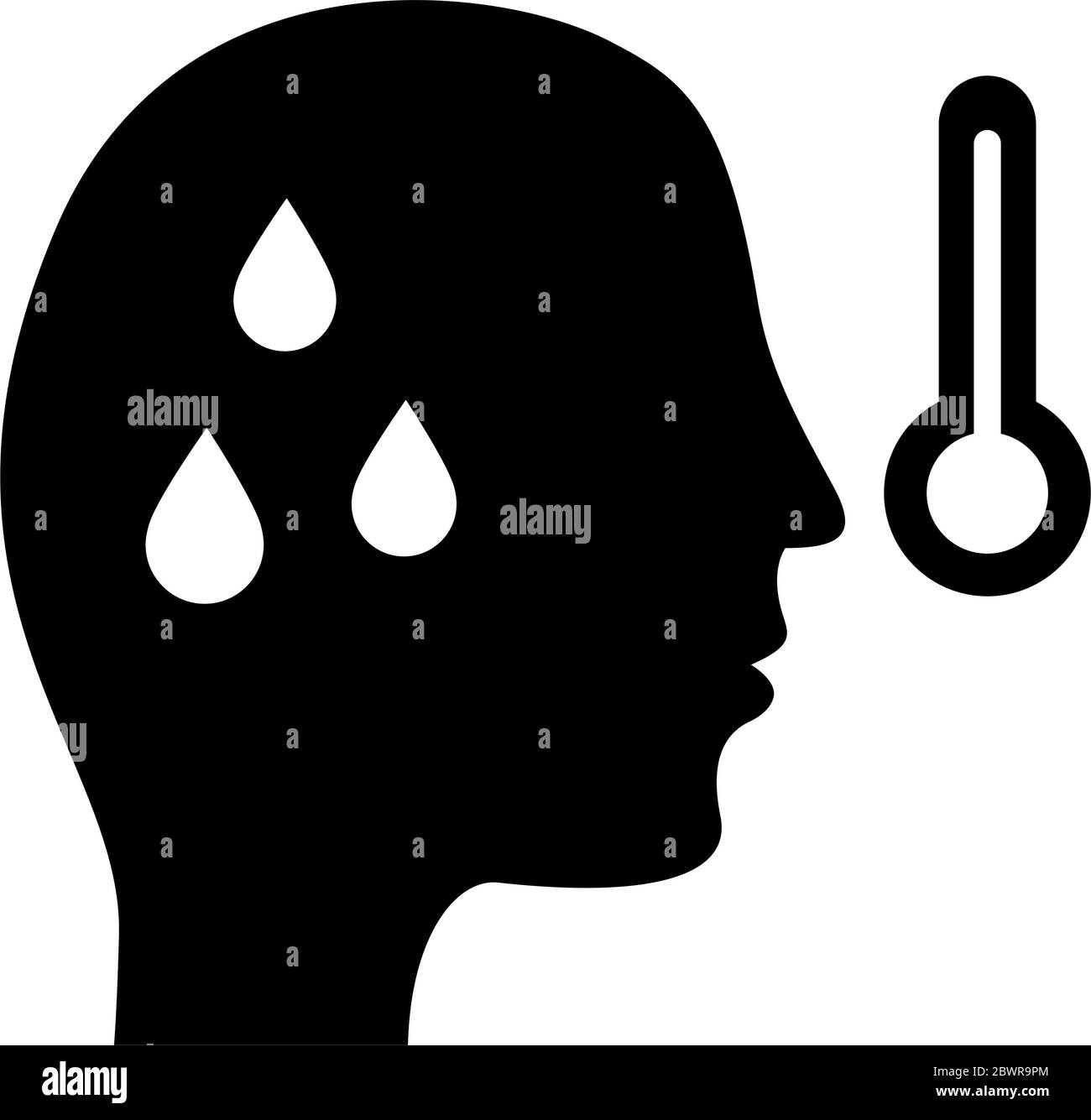 person with fever covid19 symptom silhouette style icon Stock Vector ...