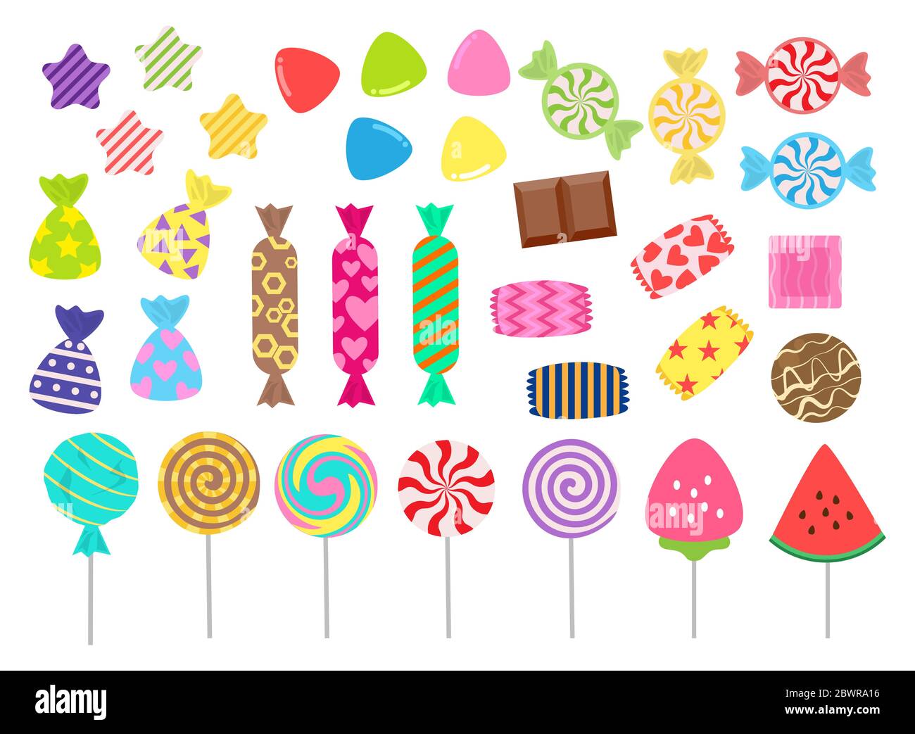 Sweets and candies icon vector set on white background - Vector ...