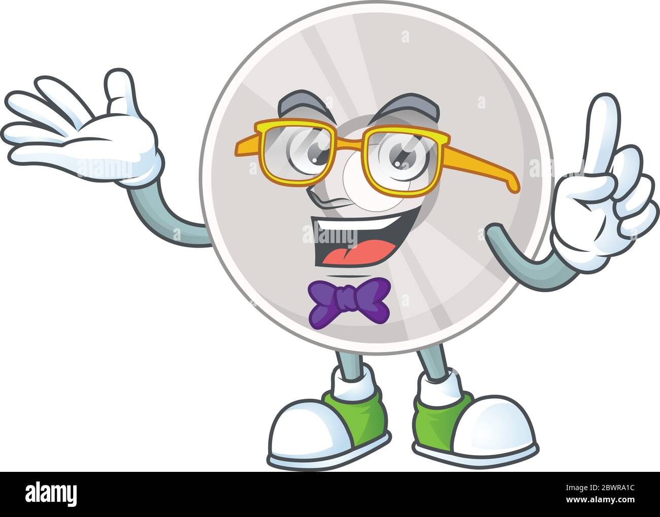 Cartoon character design of nerd compact disk with weird glasses Stock ...