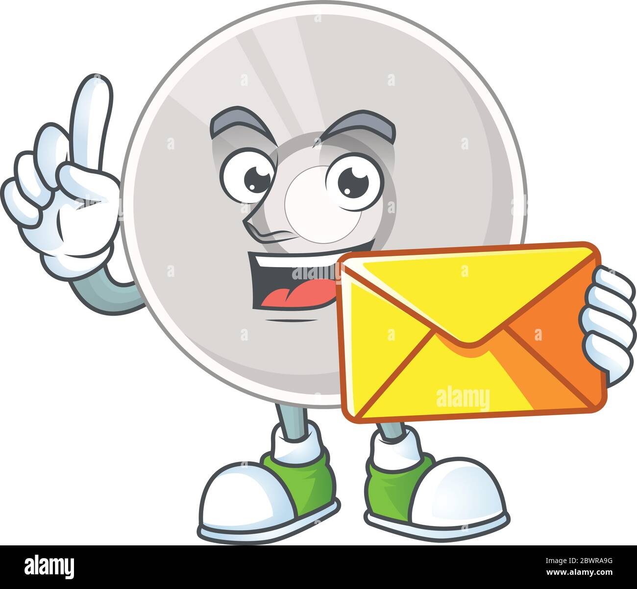 A cartoon picture of compact disk bring brown envelope Stock Vector ...