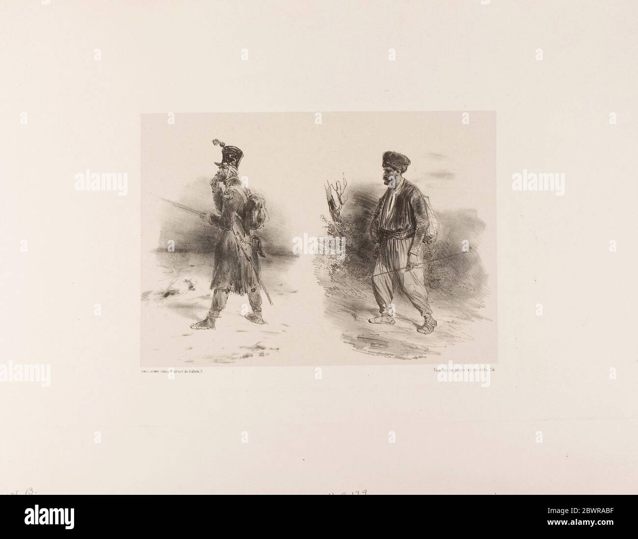 Author: Denis Auguste Marie Raffet. Sheet with Stumped Sketch - 1839 ...